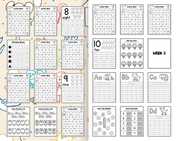 Printable 200+ Pages Pre-K Summer Review with Lesson Plan Included ...