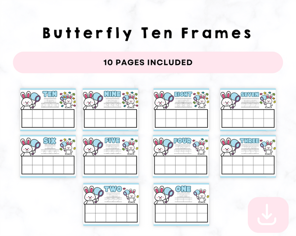 Printable Butterfly Ten Frames – CrystalandComp
