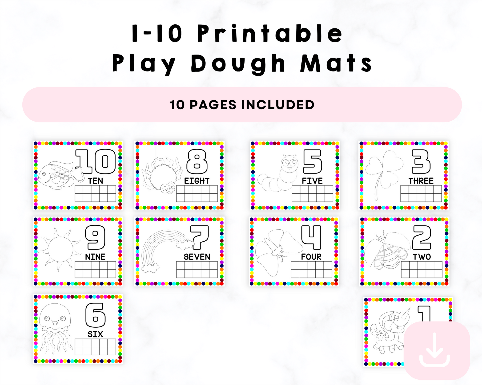 1-10 Printable Play Dough Mats – CrystalandComp