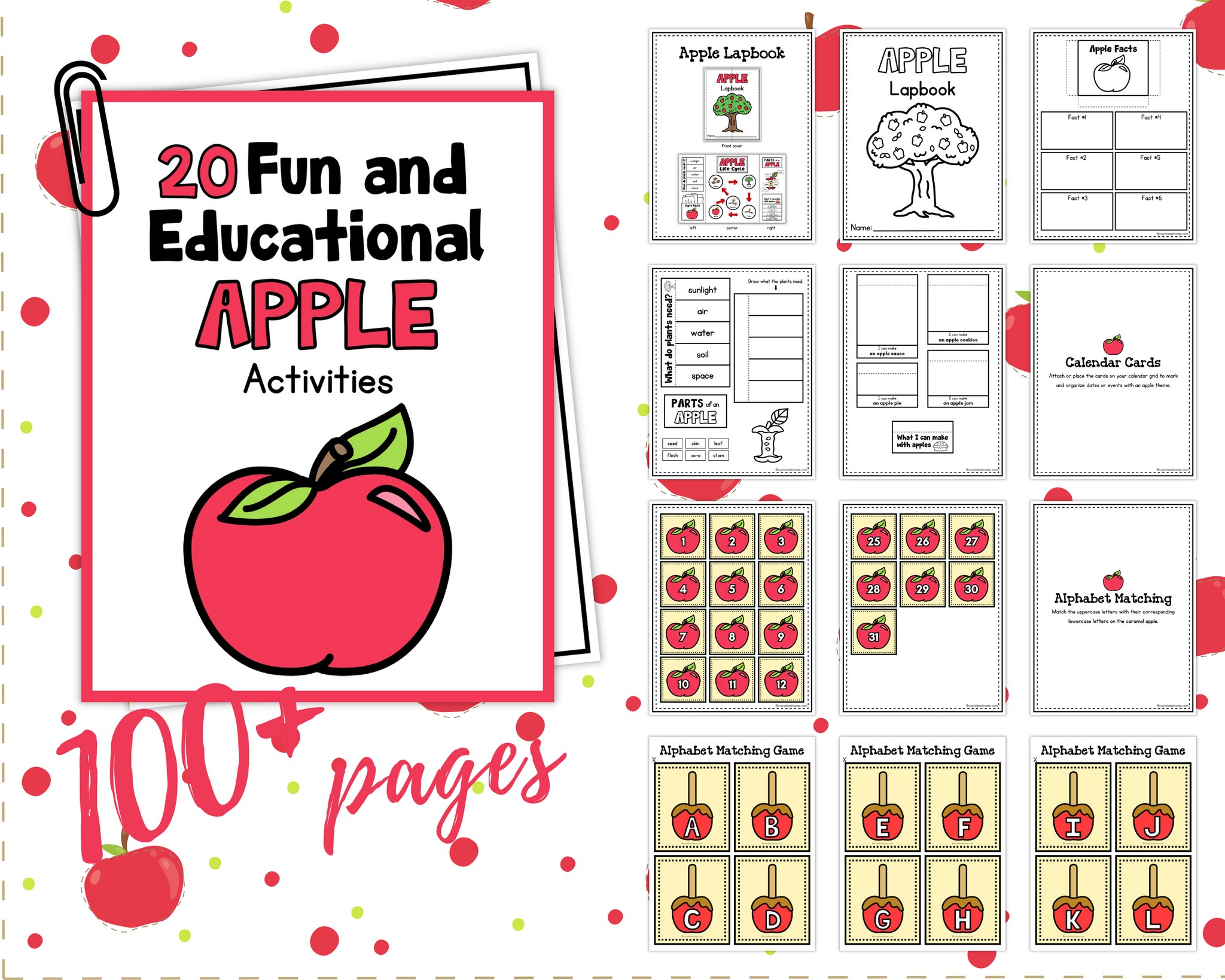 20 Fun and Educational Apple Printable Activities – CrystalandComp