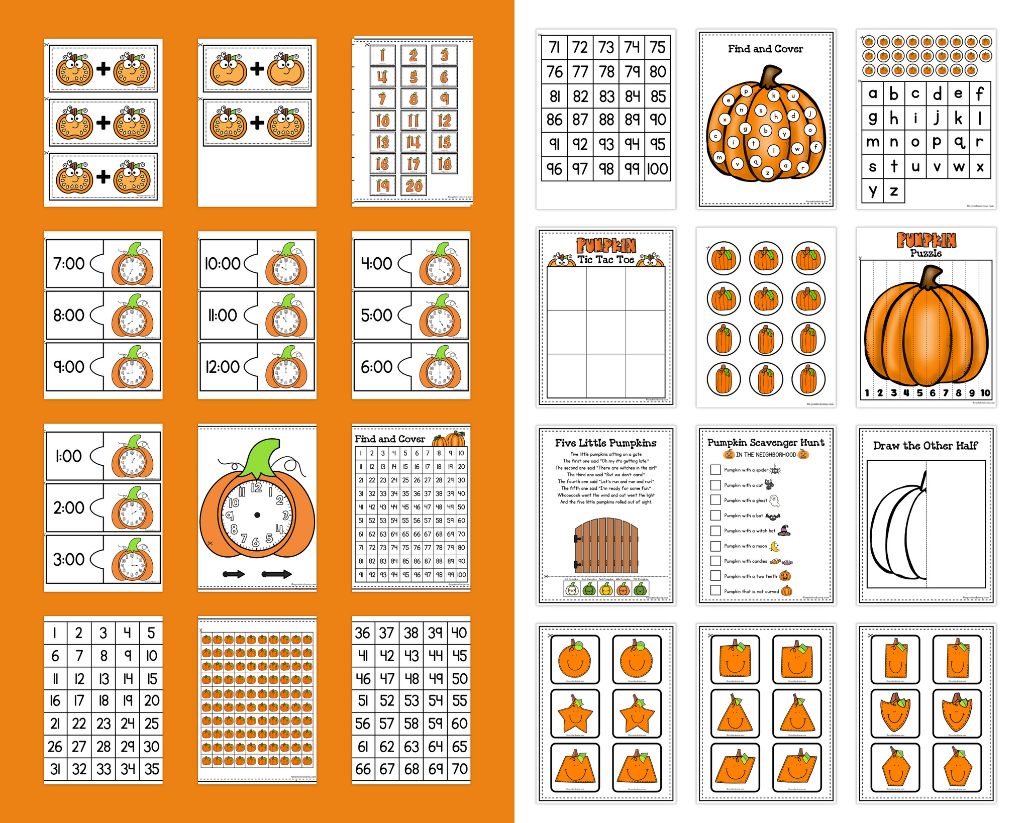 20 PUMPKIN THEMED EDUCATION PRINTABLE ACTIVITIES – CrystalandComp
