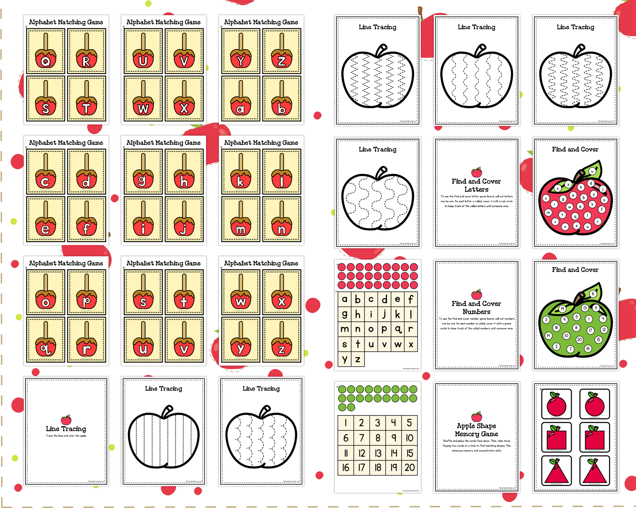 20 Fun and Educational Apple Printable Activities – CrystalandComp