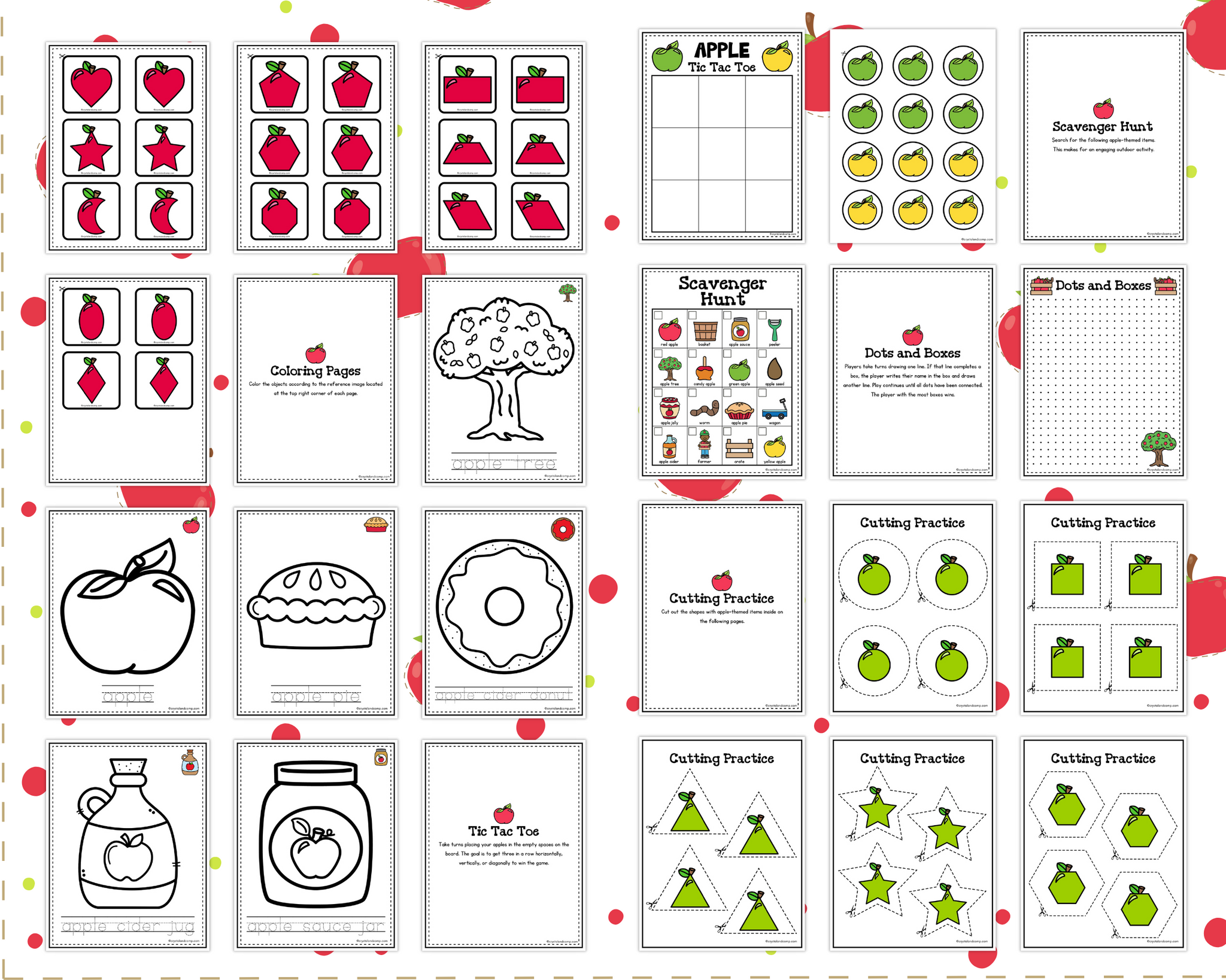 20 Fun and Educational Apple Printable Activities – CrystalandComp