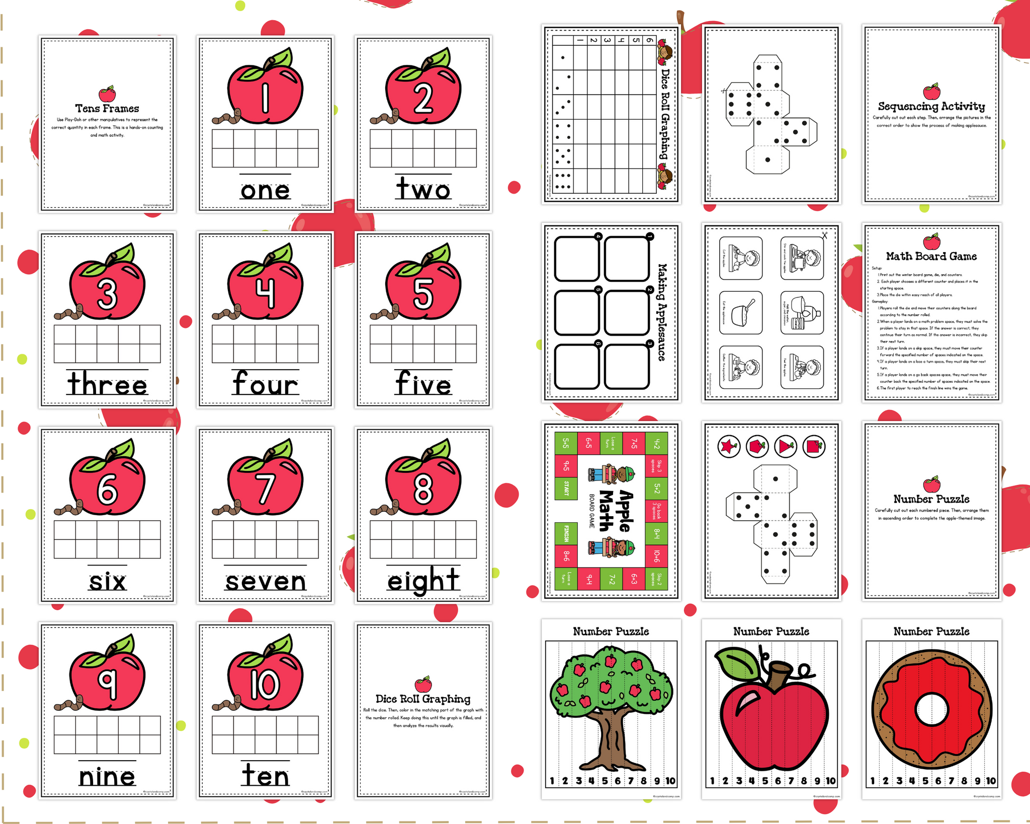 20 Fun and Educational Apple Printable Activities – CrystalandComp