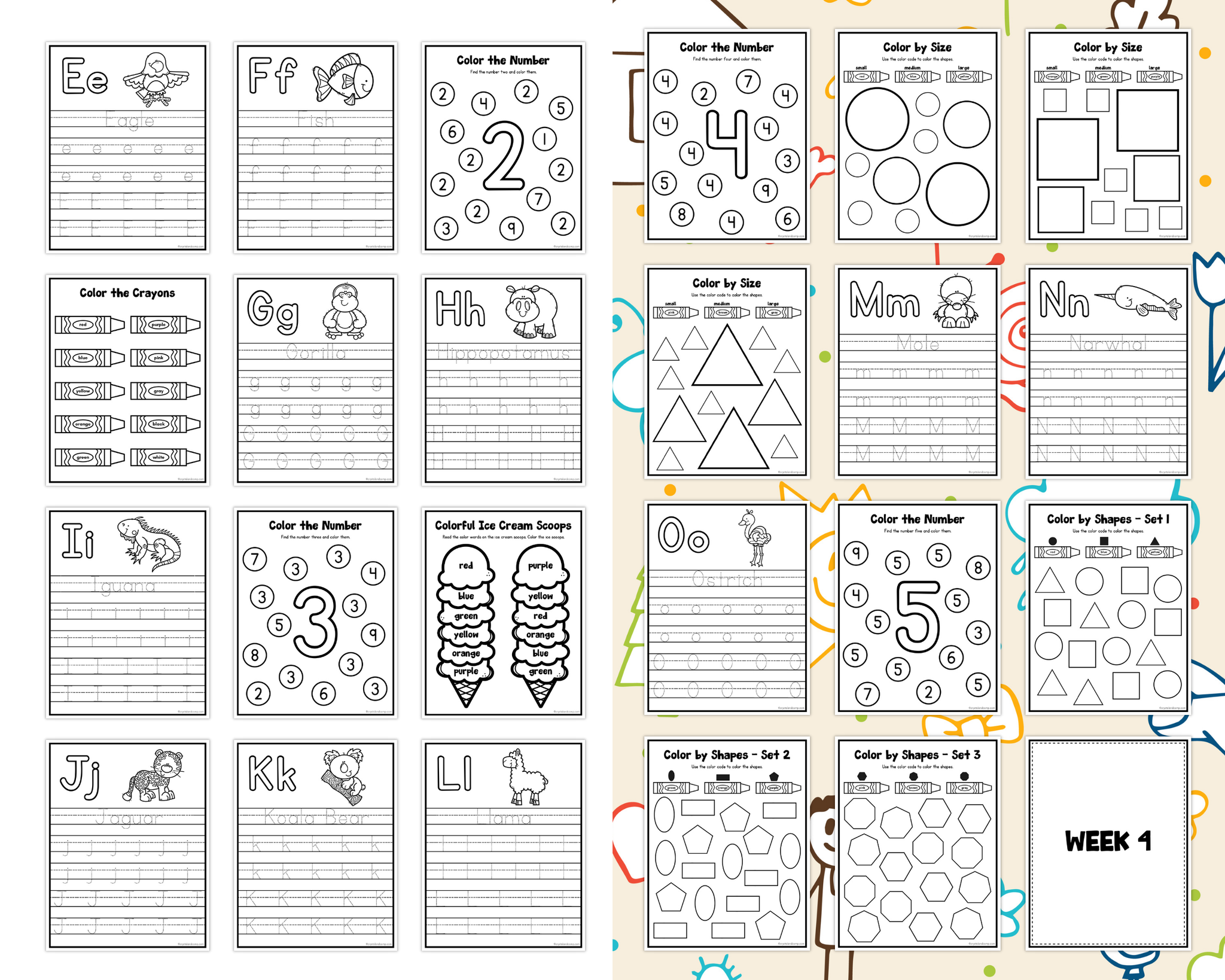 Printable 200+ Pages Pre-K Summer Review with Lesson Plan Included ...