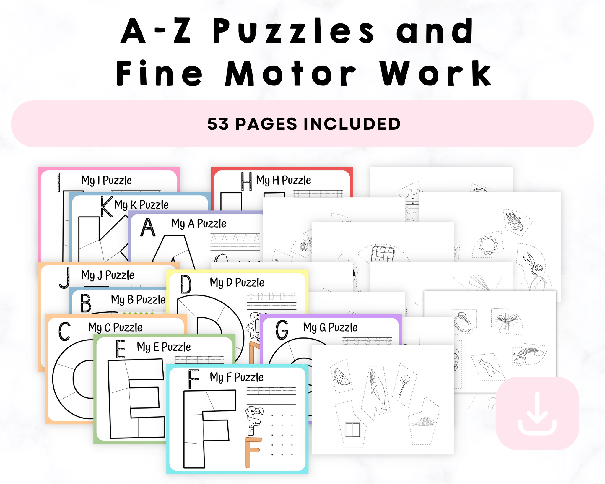 A-Z Puzzles and Fine Motor Work Printable – CrystalandComp
