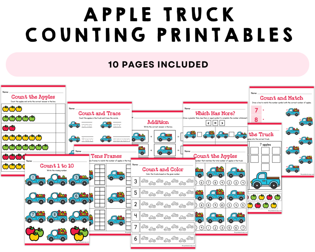Apple Truck Counting Printables – CrystalandComp