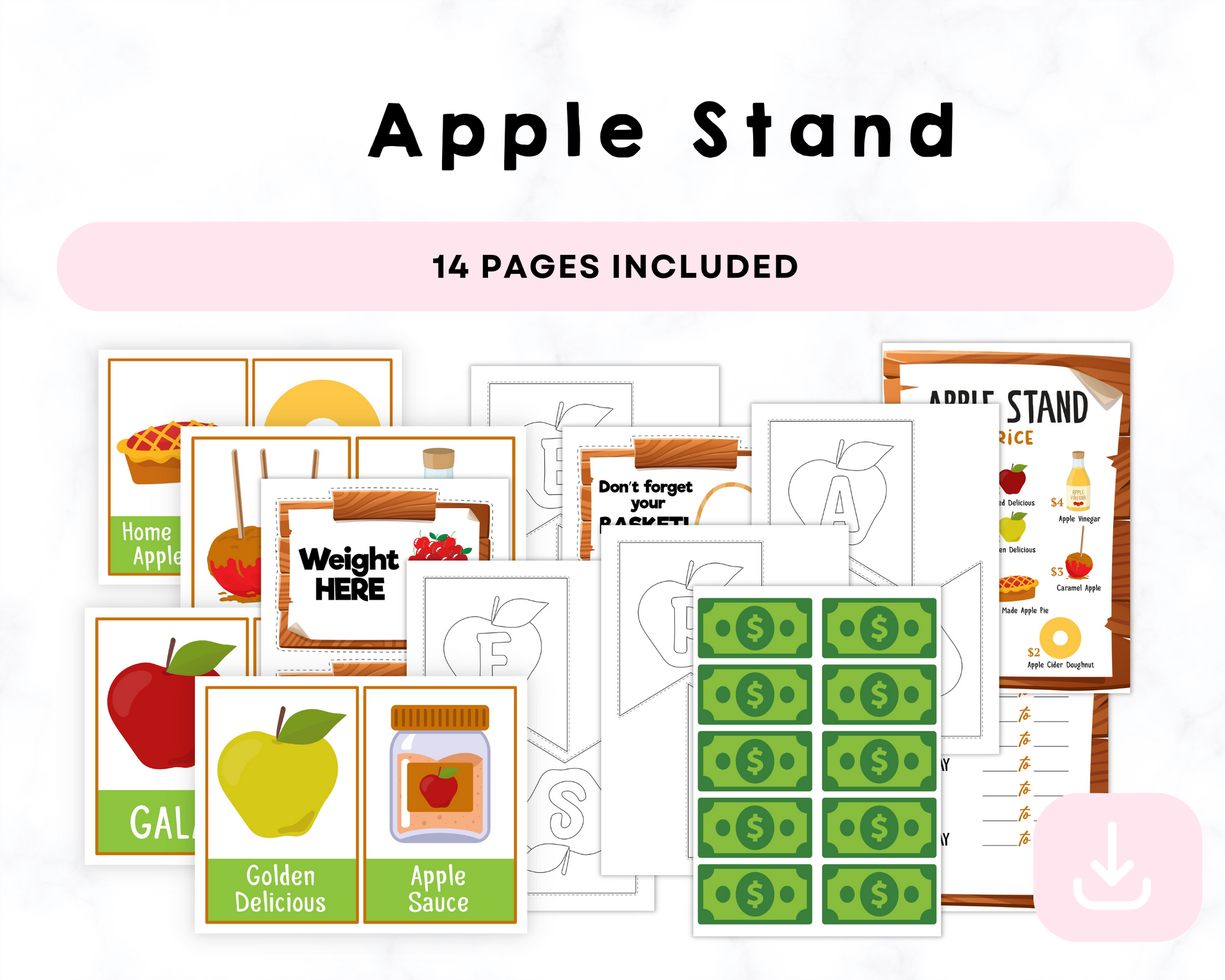Apple Stand Play Pretend Printables – CrystalandComp