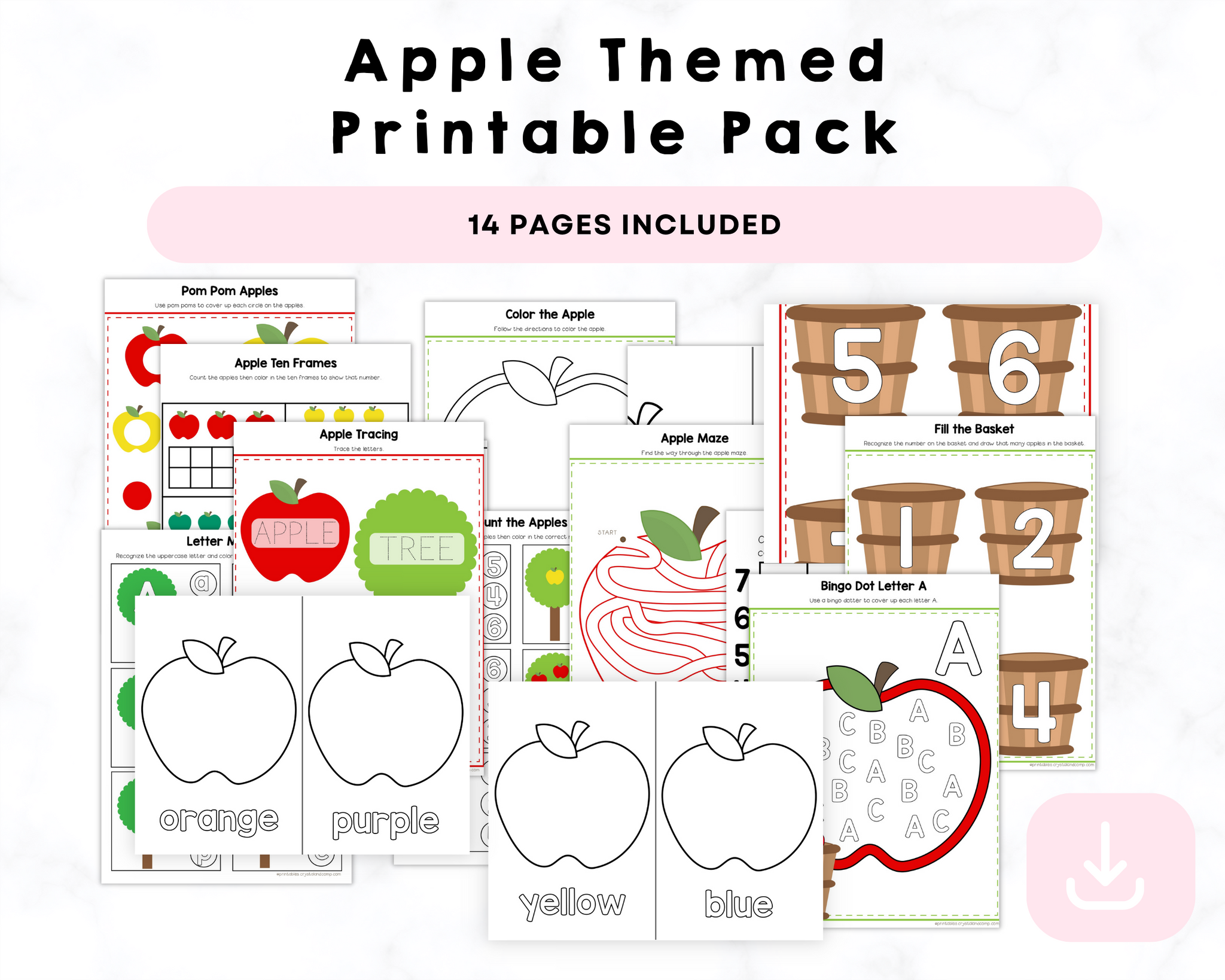 Apple Themed Printable Pack – CrystalandComp