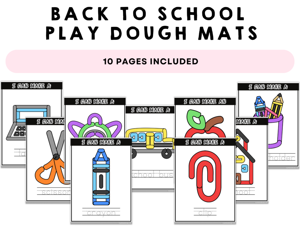 Back To School Playdough Mats Printables – CrystalandComp
