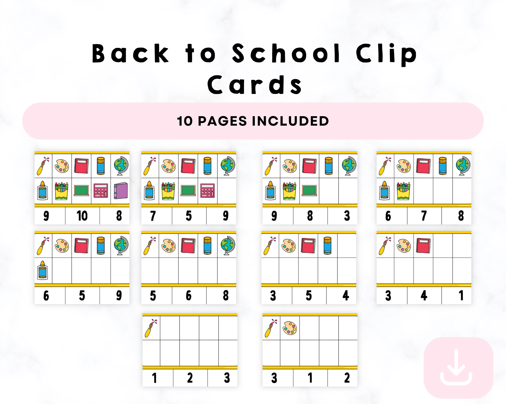 Printable Back to School Clip Cards – CrystalandComp