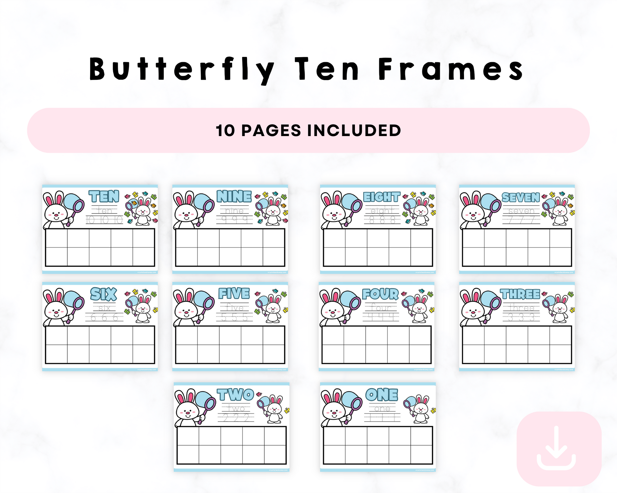 Printable Butterfly Ten Frames – CrystalandComp