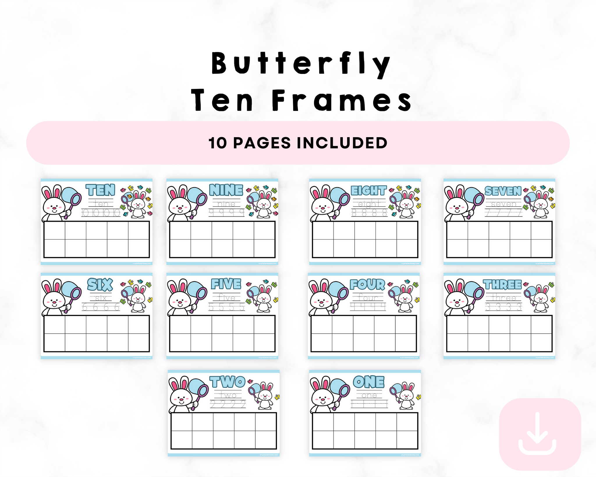 Printable Butterfly Ten Frames – CrystalandComp