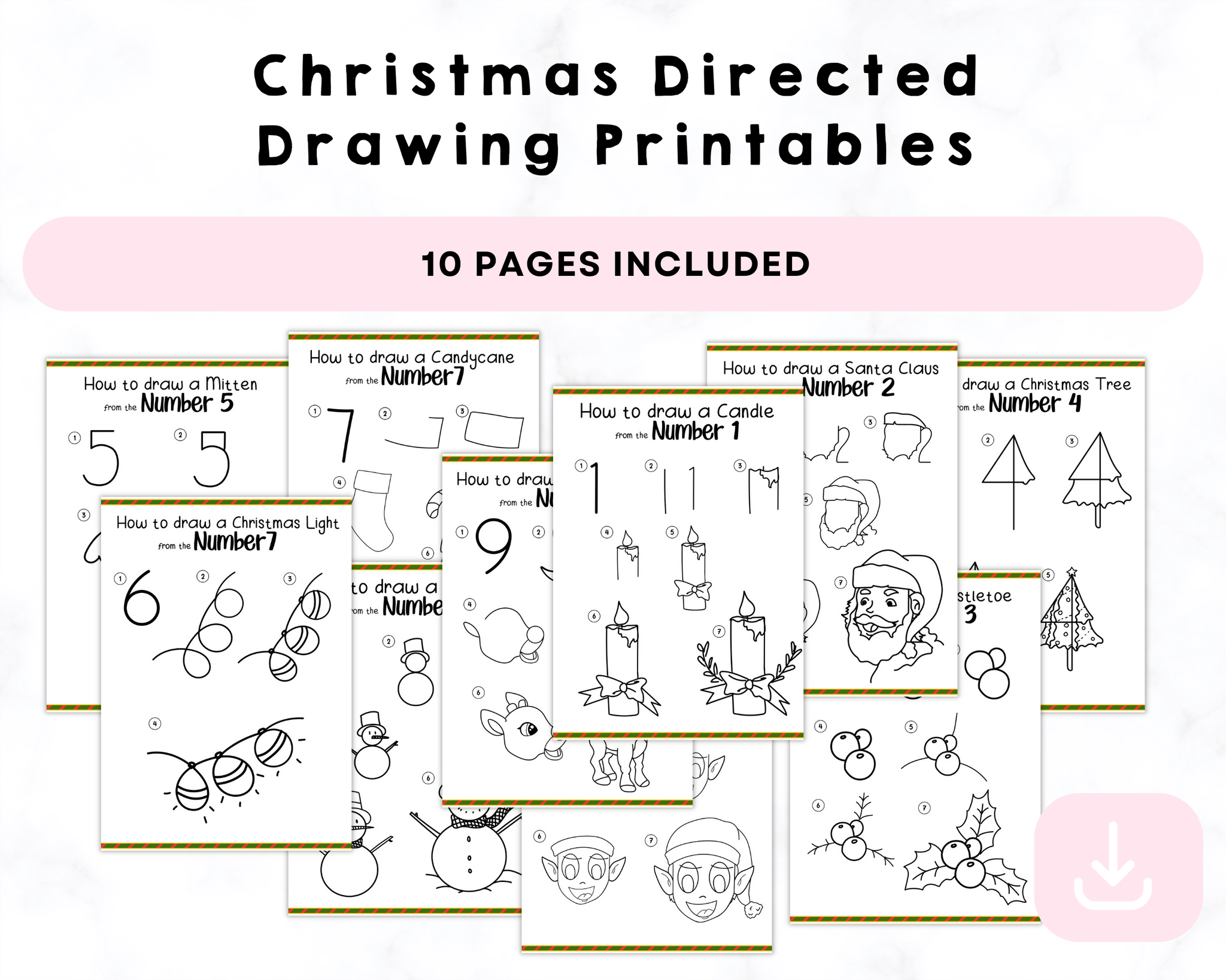 Christmas Directed Drawing Printable – CrystalandComp