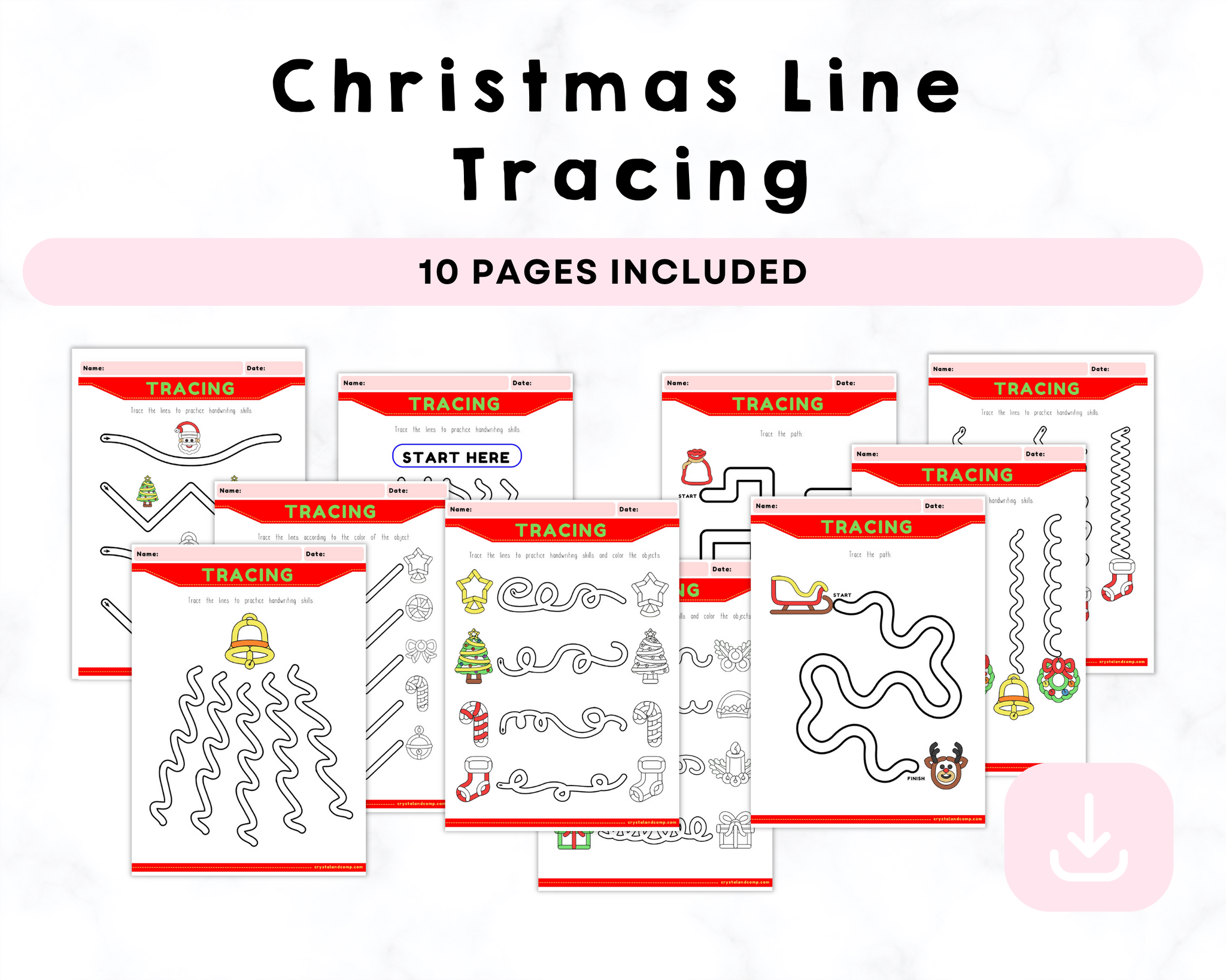 Printable Christmas Line Tracing – CrystalandComp