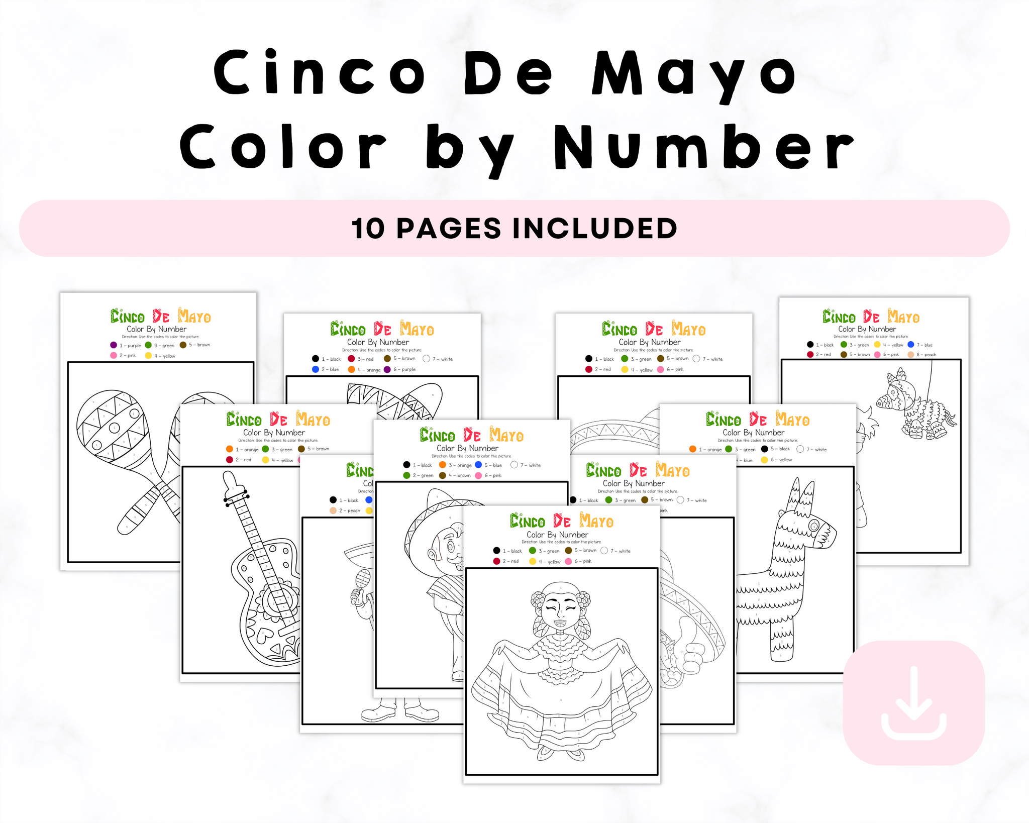 Cinco De Mayo Color by Number Printables – CrystalandComp