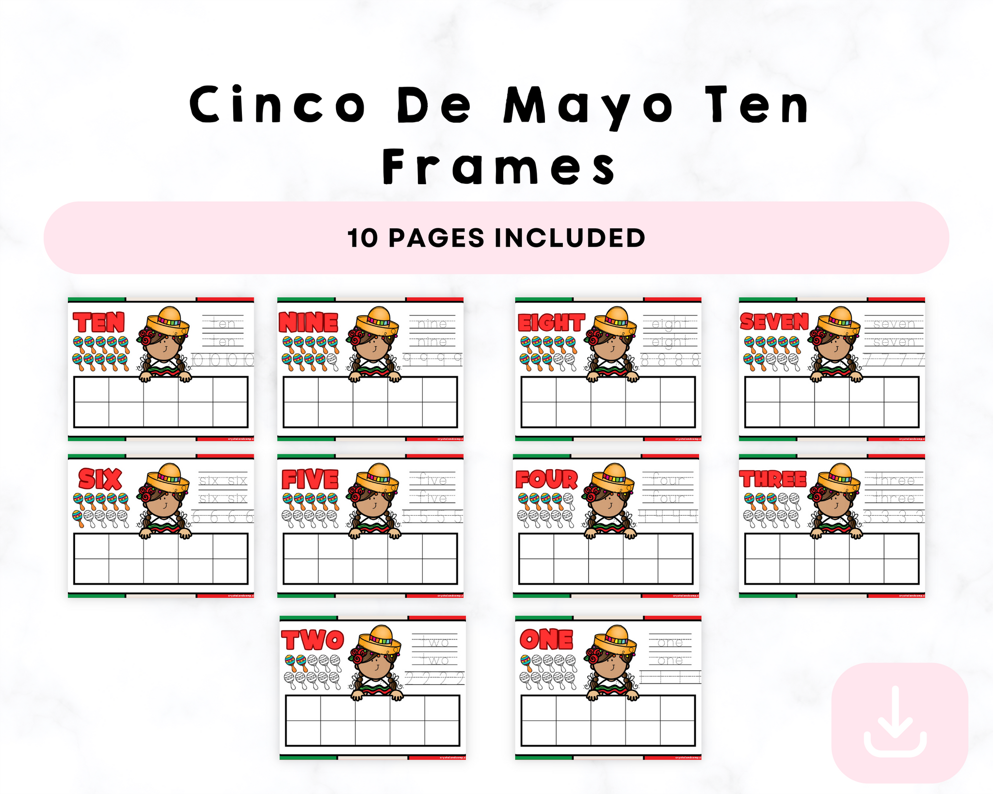 Printable Cinco de Mayo Ten Frames – CrystalandComp