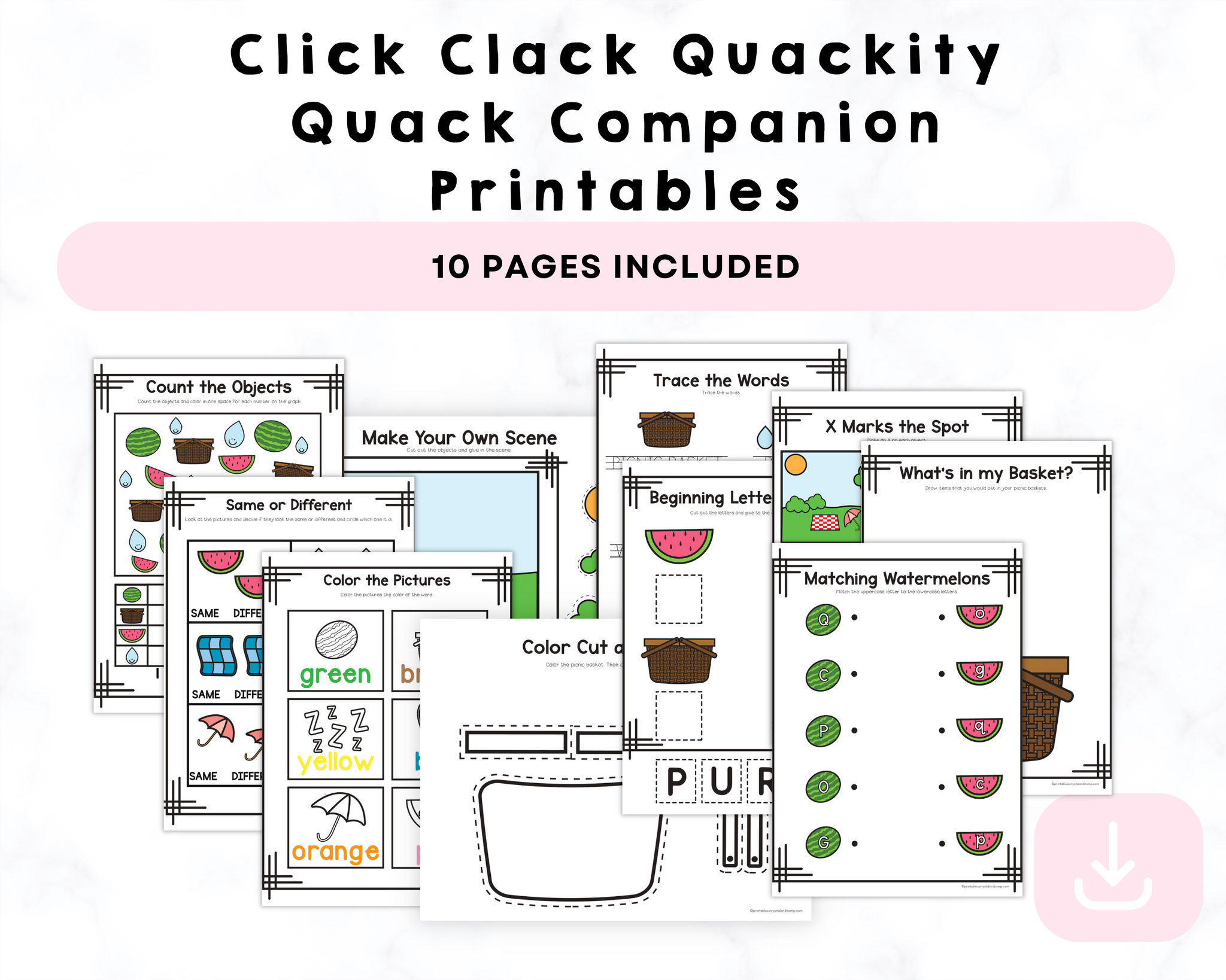 Click Clack Quackity Quack Companion Printables – CrystalandComp
