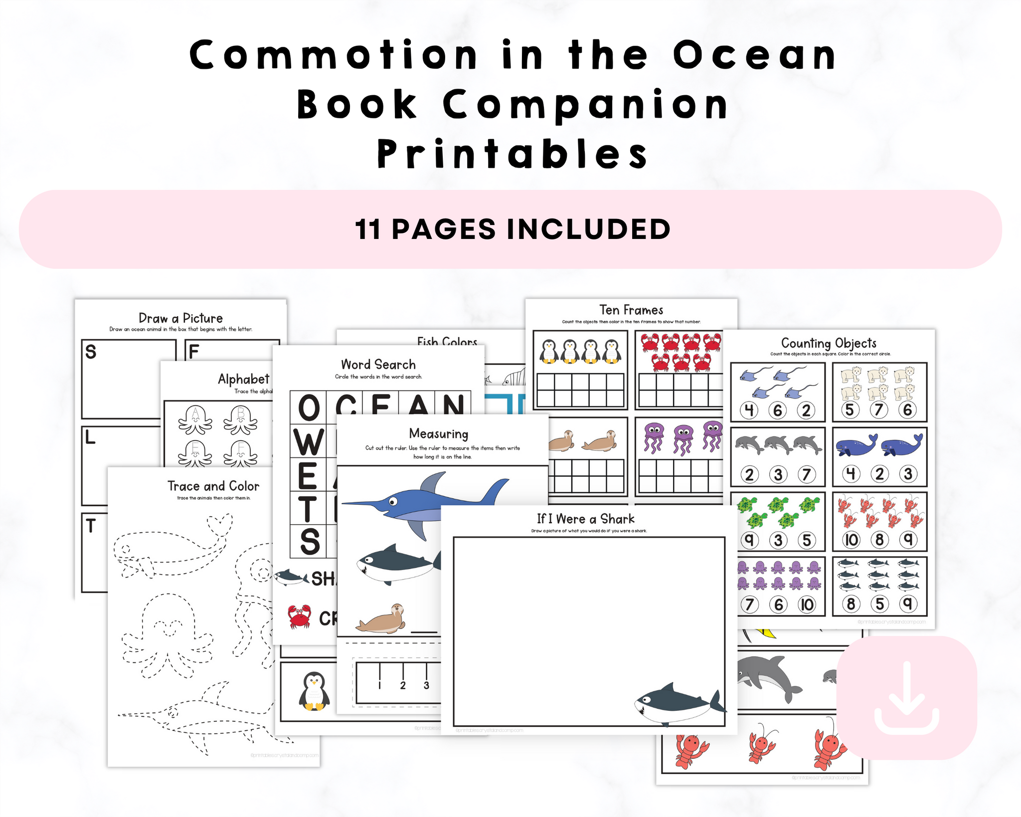 Commotion in the Ocean Book Companion Printables – CrystalandComp