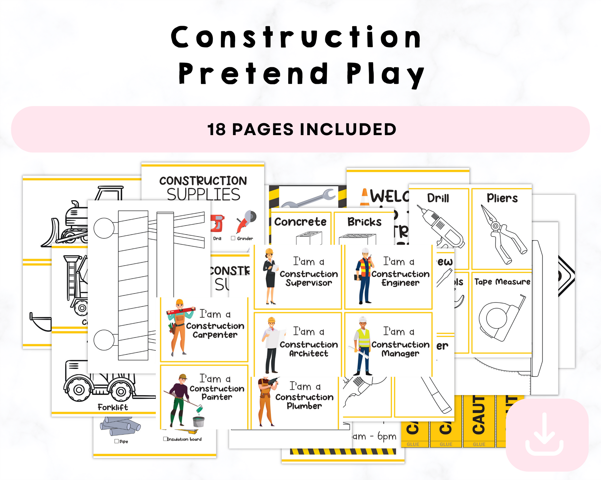 Construction Pretend Play Printable – CrystalandComp
