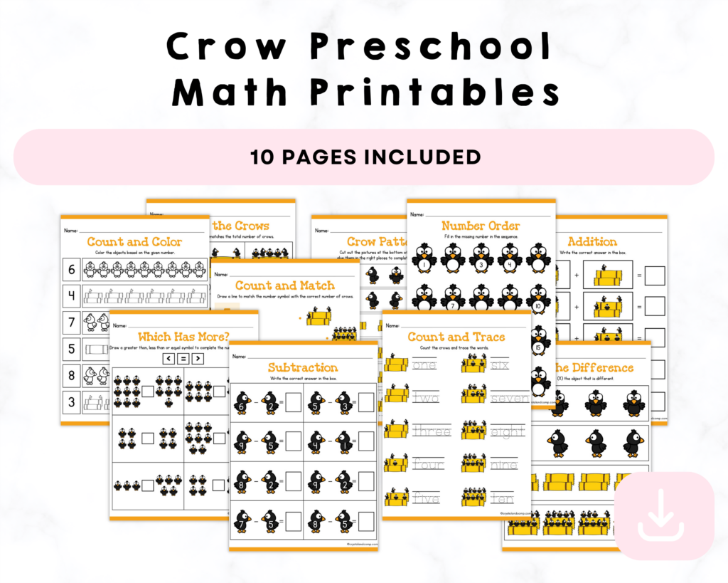 Crow Preschool Math Printables – CrystalandComp