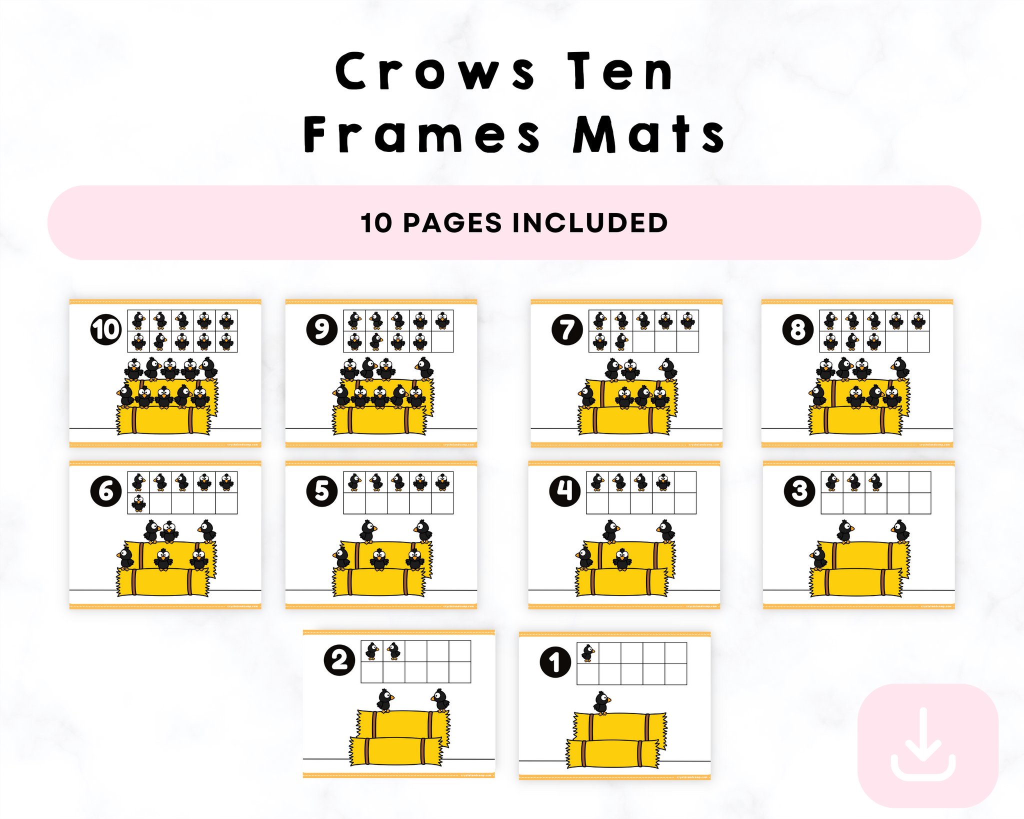 Crows Ten Frames Mats Printable – CrystalandComp