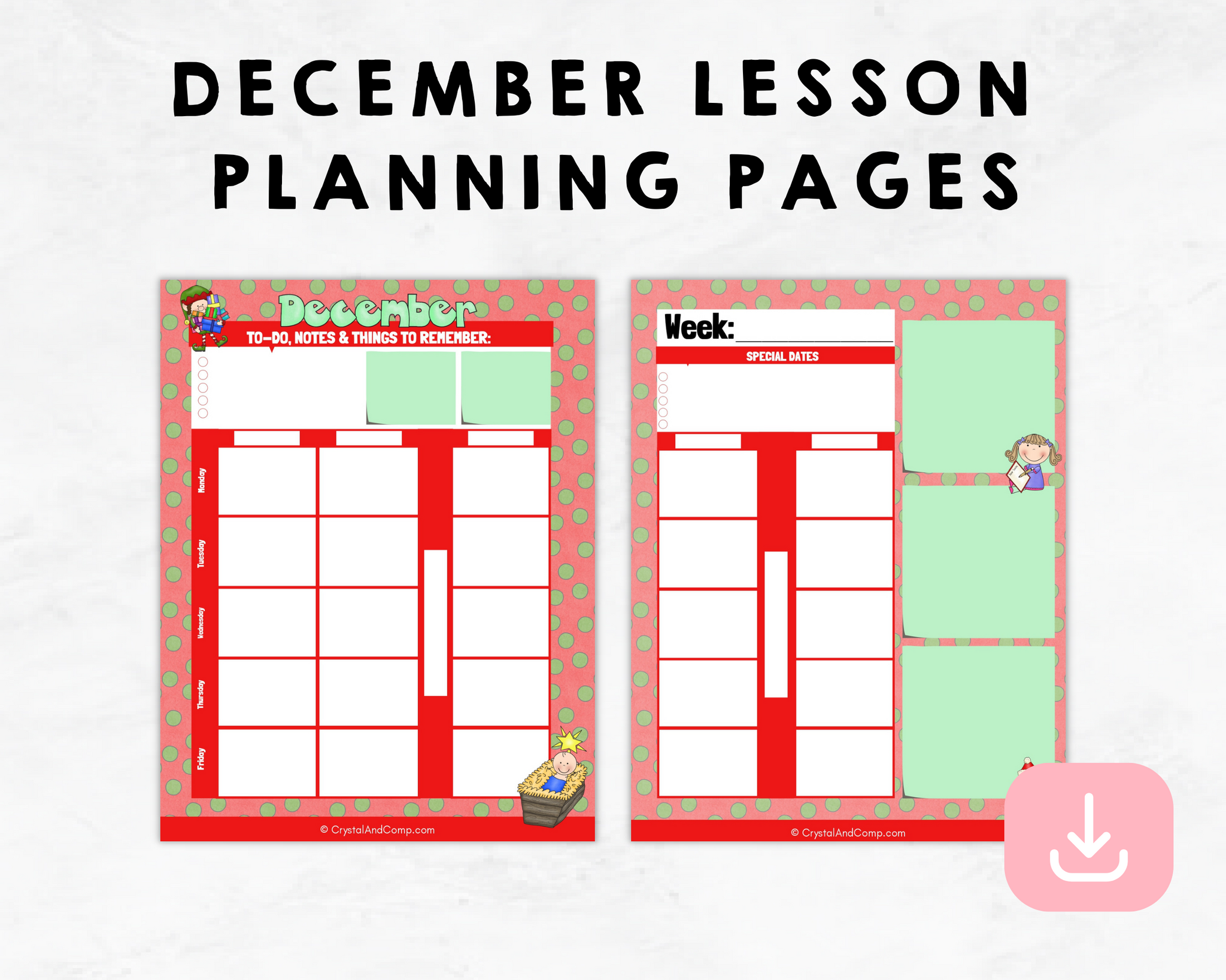 December Lesson Planning Printable – CrystalandComp
