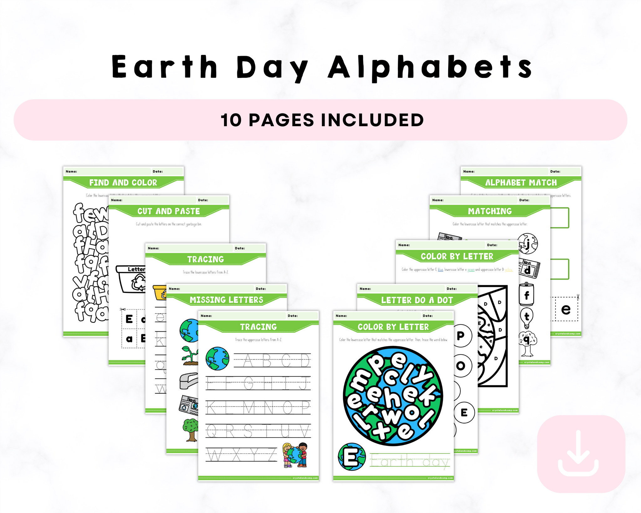 Printable Earth Day Alphabets – CrystalandComp