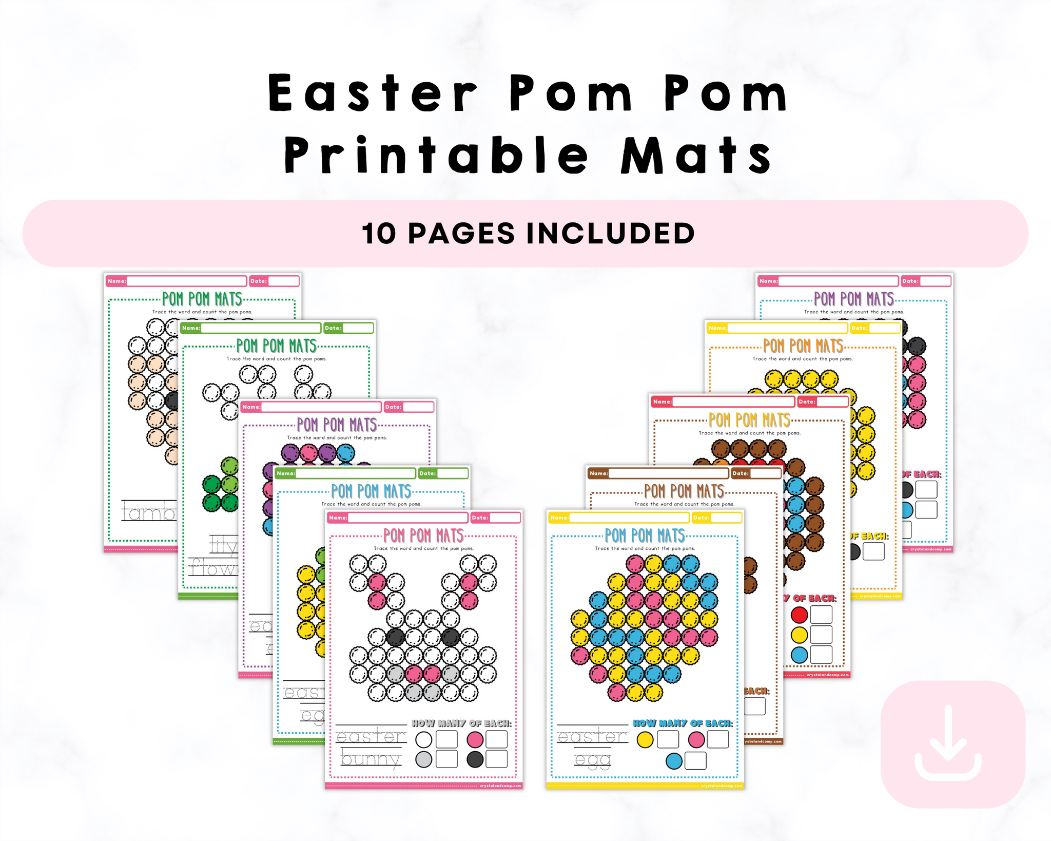 Easter Pom Pom Printable Mats – CrystalandComp