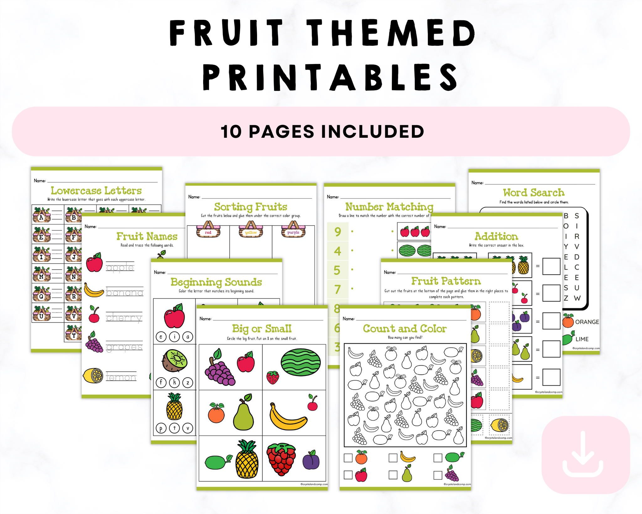 Fruit Themed Printables – CrystalandComp