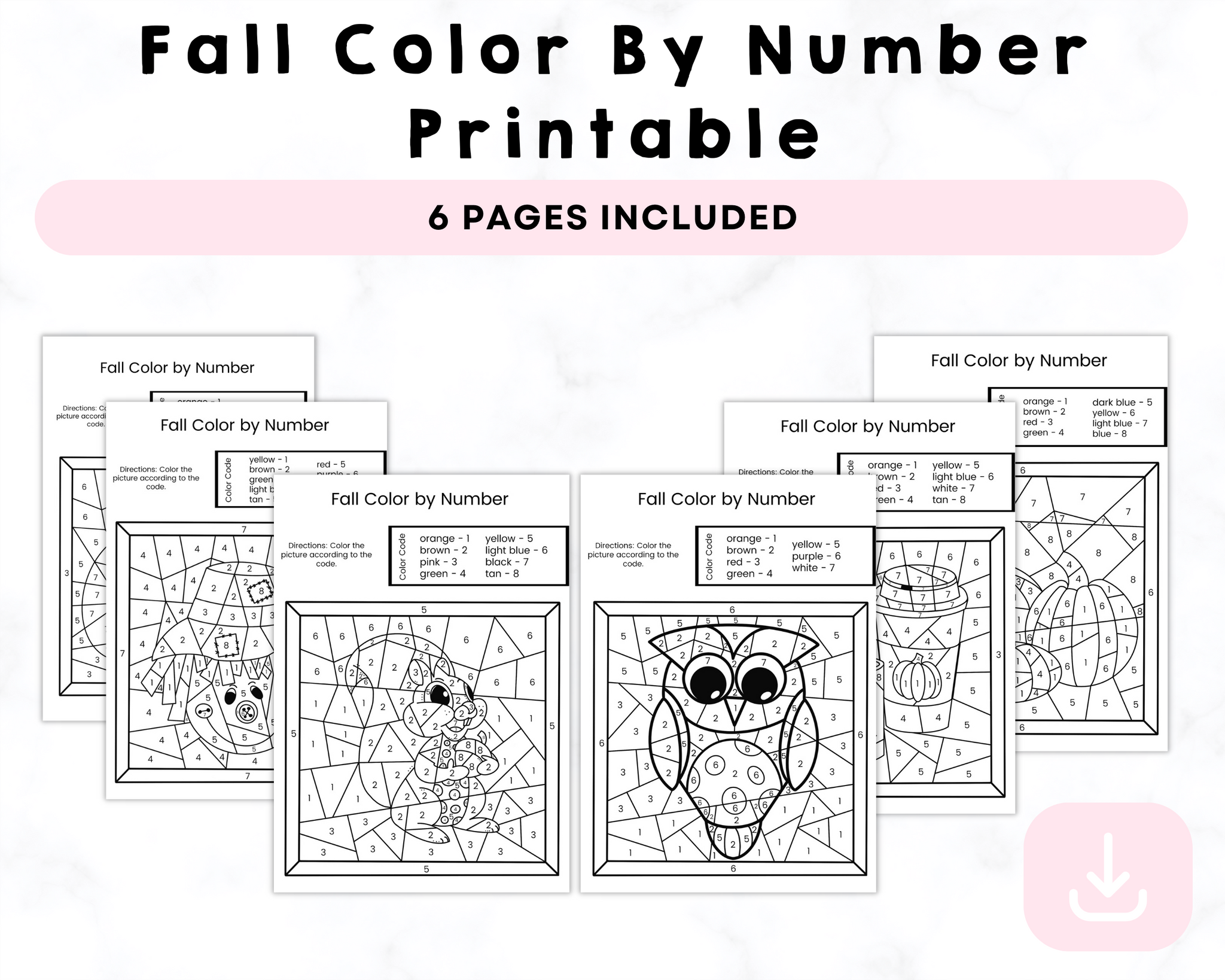 Fall Color By Number Printable – CrystalandComp