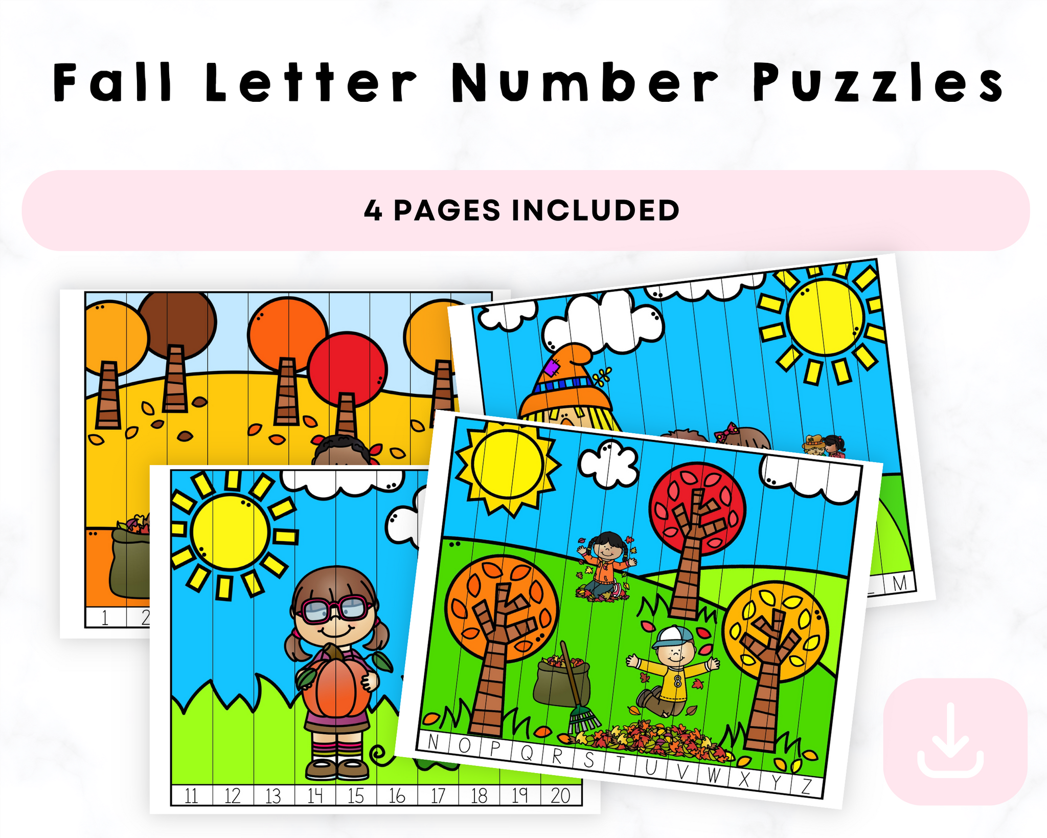 Fall Printable Letter Number Puzzles – CrystalandComp