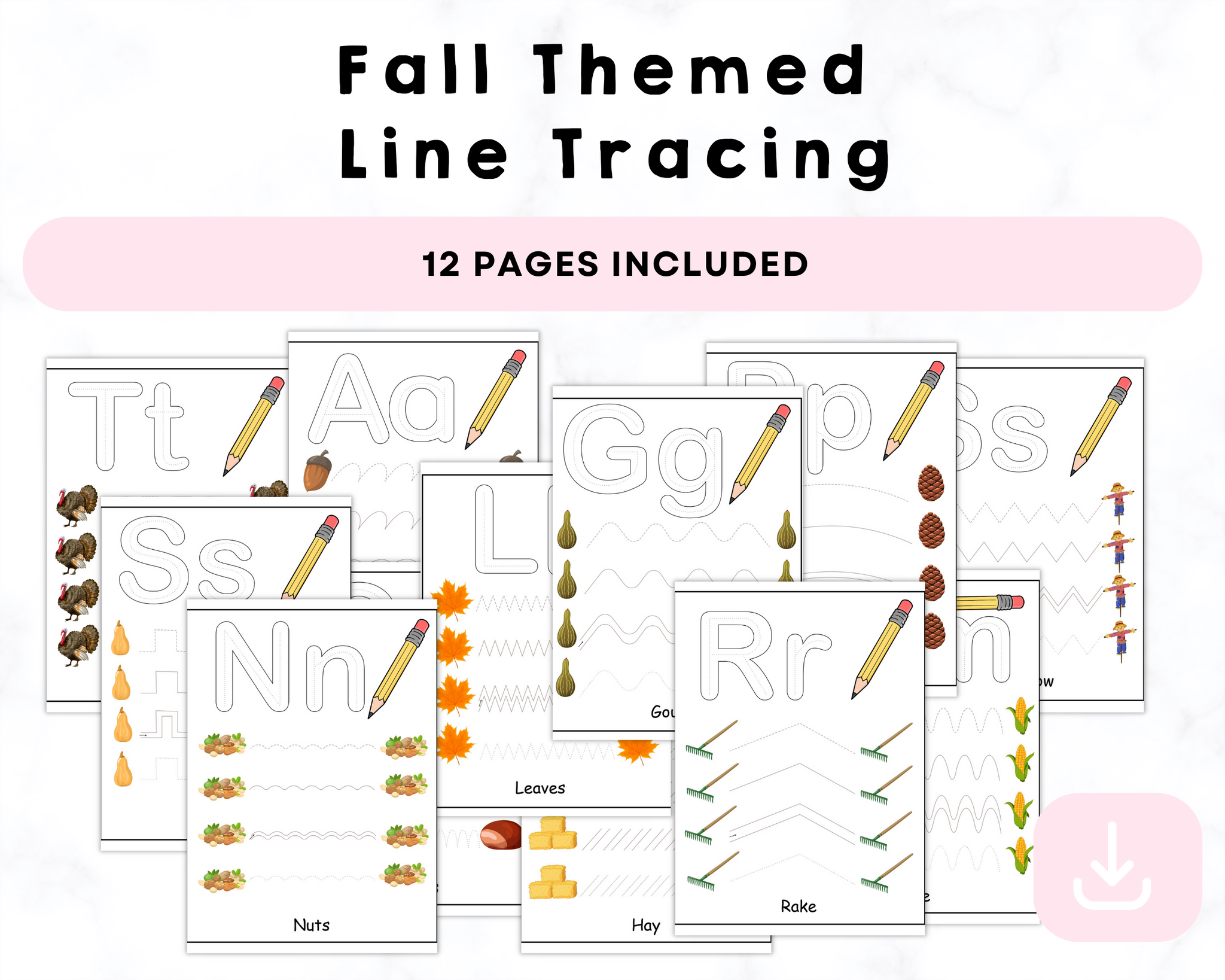 Fall Themed Line Tracing Printable – CrystalandComp