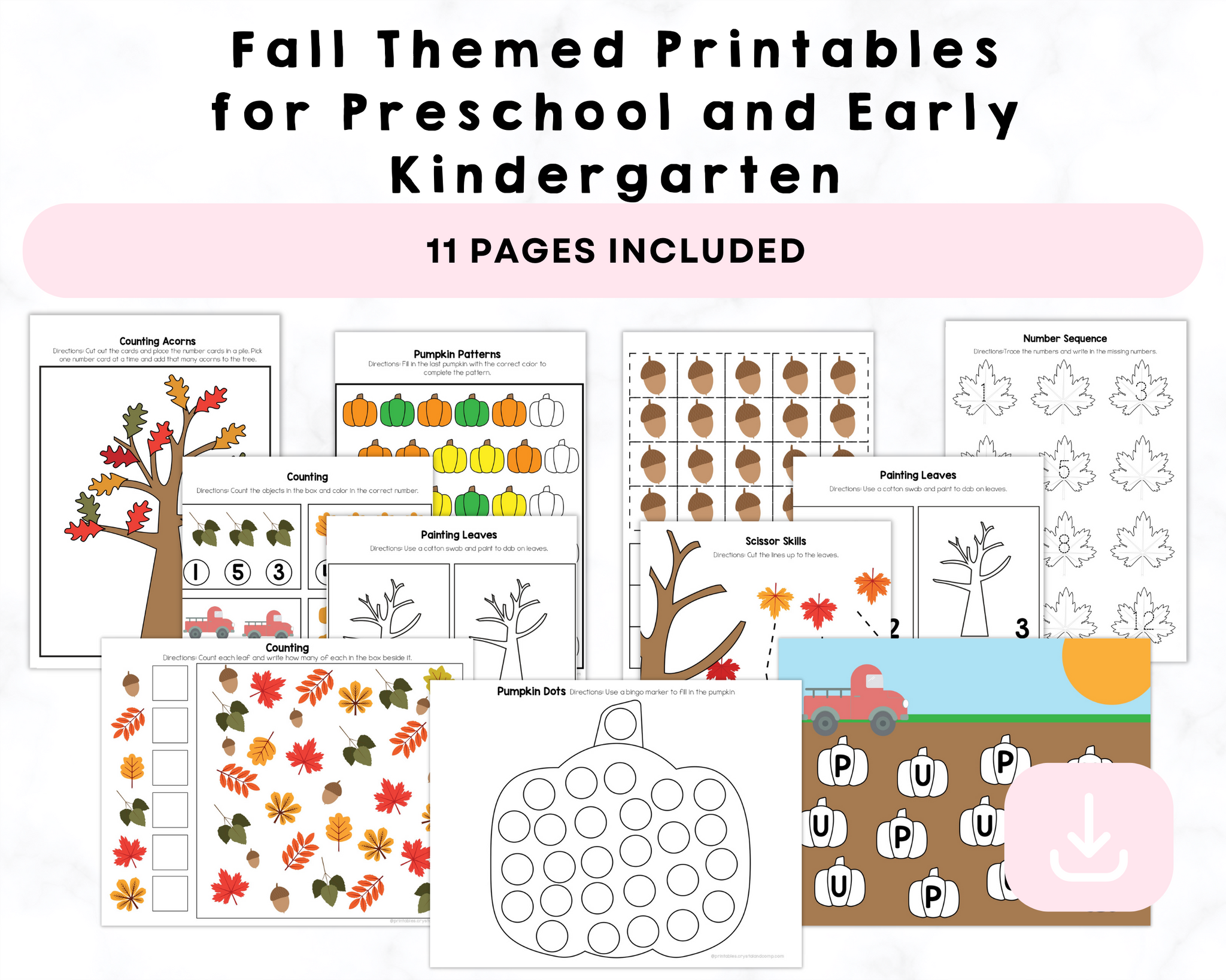 Fall Themed Printable for Preschool and Early Kindergarten – CrystalandComp