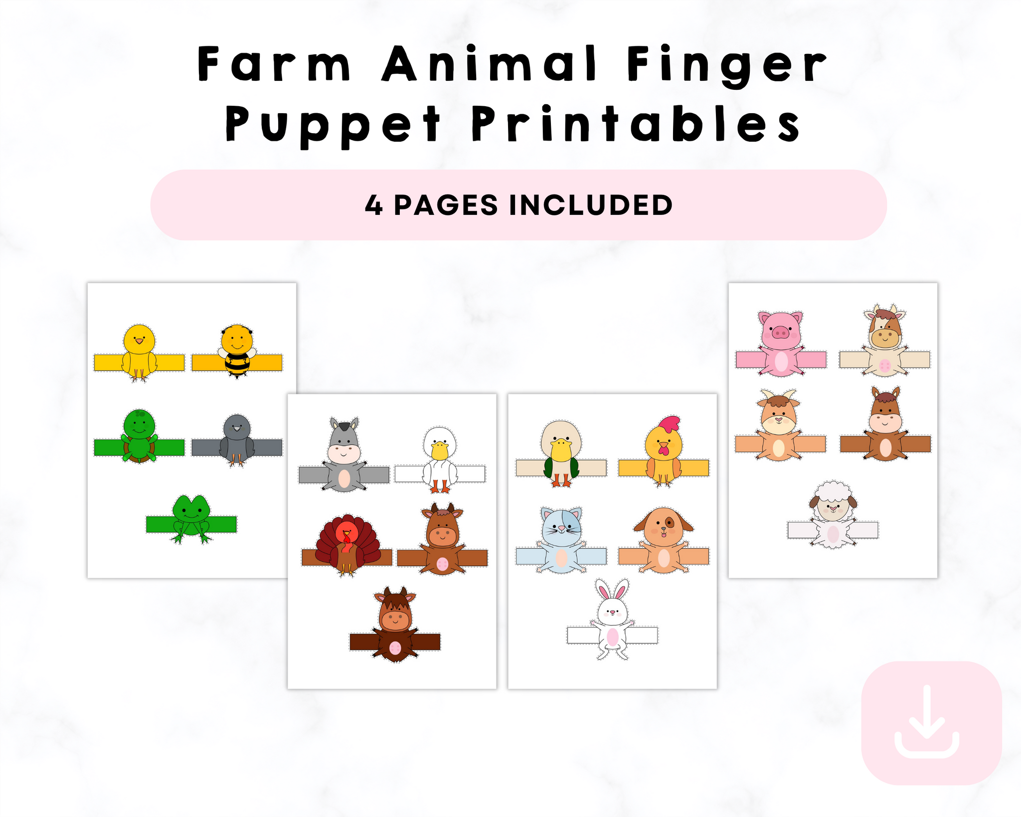 Farm Animal Finger Puppet Printables – CrystalandComp