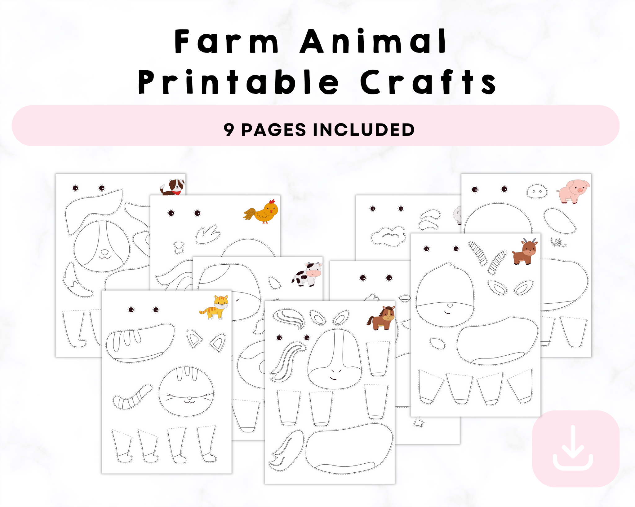 Farm Animal Printable Crafts – CrystalandComp