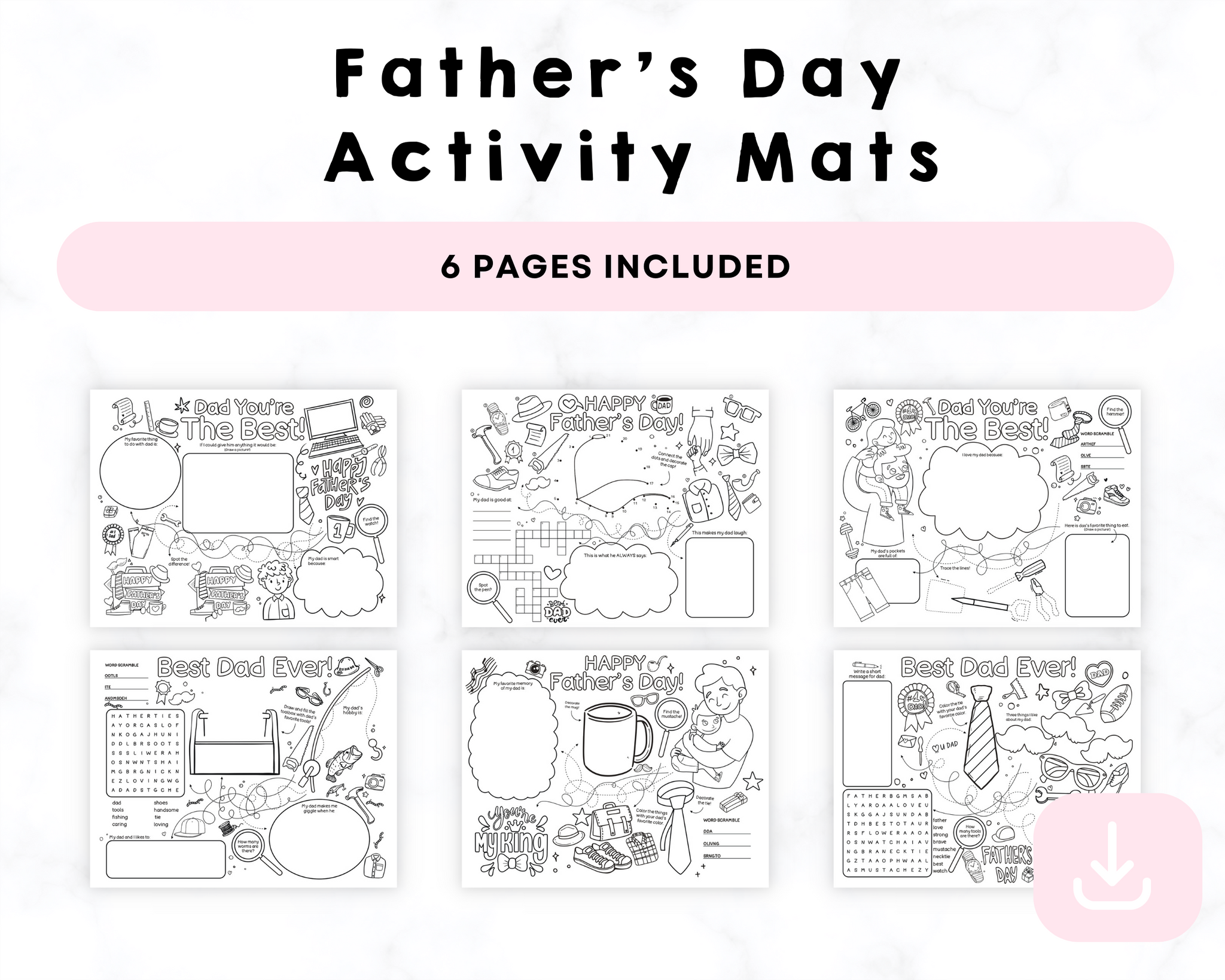 Printable Father’s Day Activity Mats – CrystalandComp