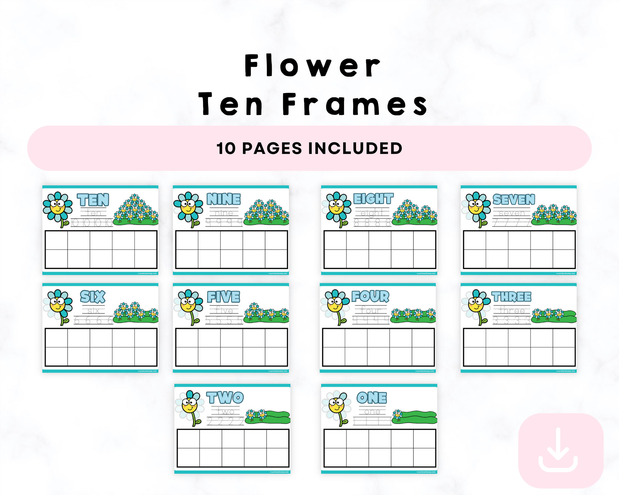 Printable Flower Ten Frames – CrystalandComp