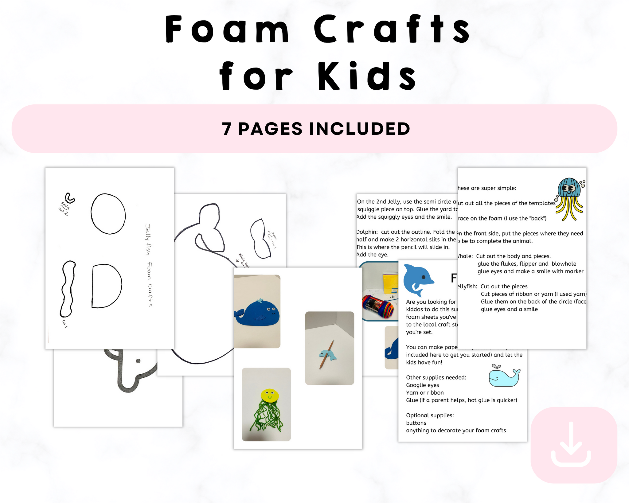 Foam Crafts for Kids Printable – CrystalandComp
