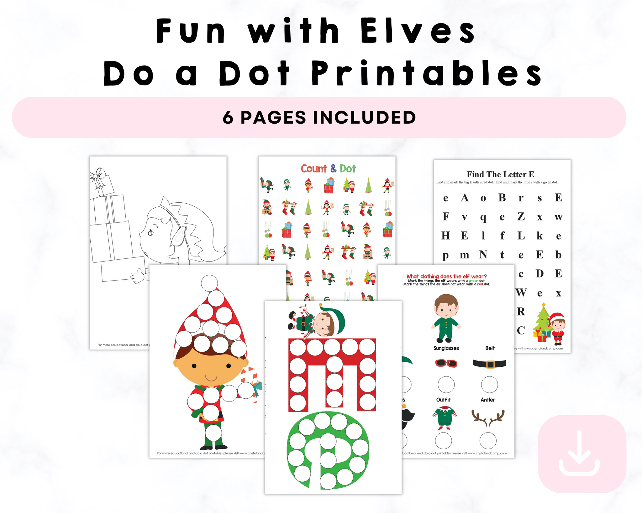 Fun with Elves Do a Dot Printables – CrystalandComp