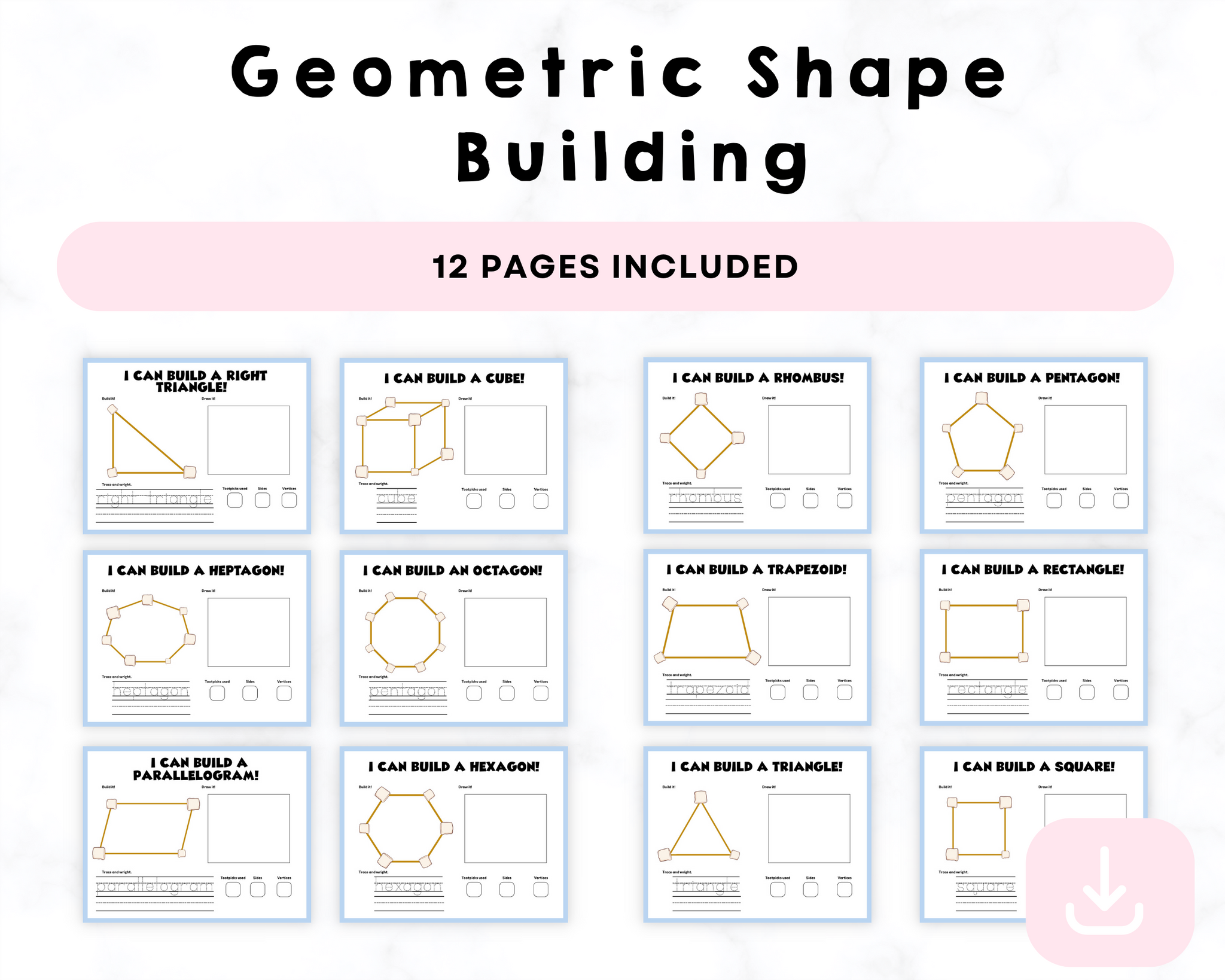 Geometric Shape Building Printables – CrystalandComp