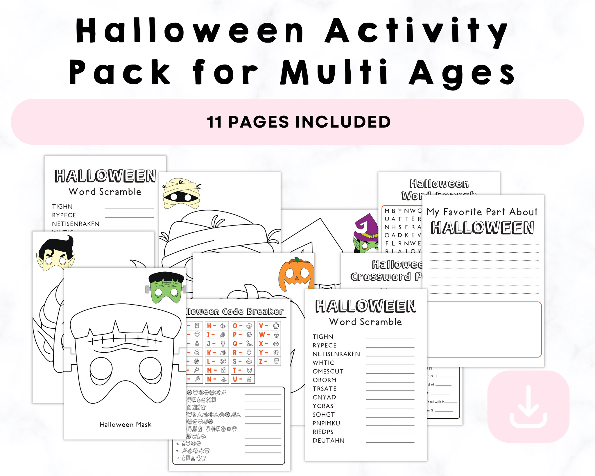 Halloween Activity Pack for Multi Ages Printable – CrystalandComp