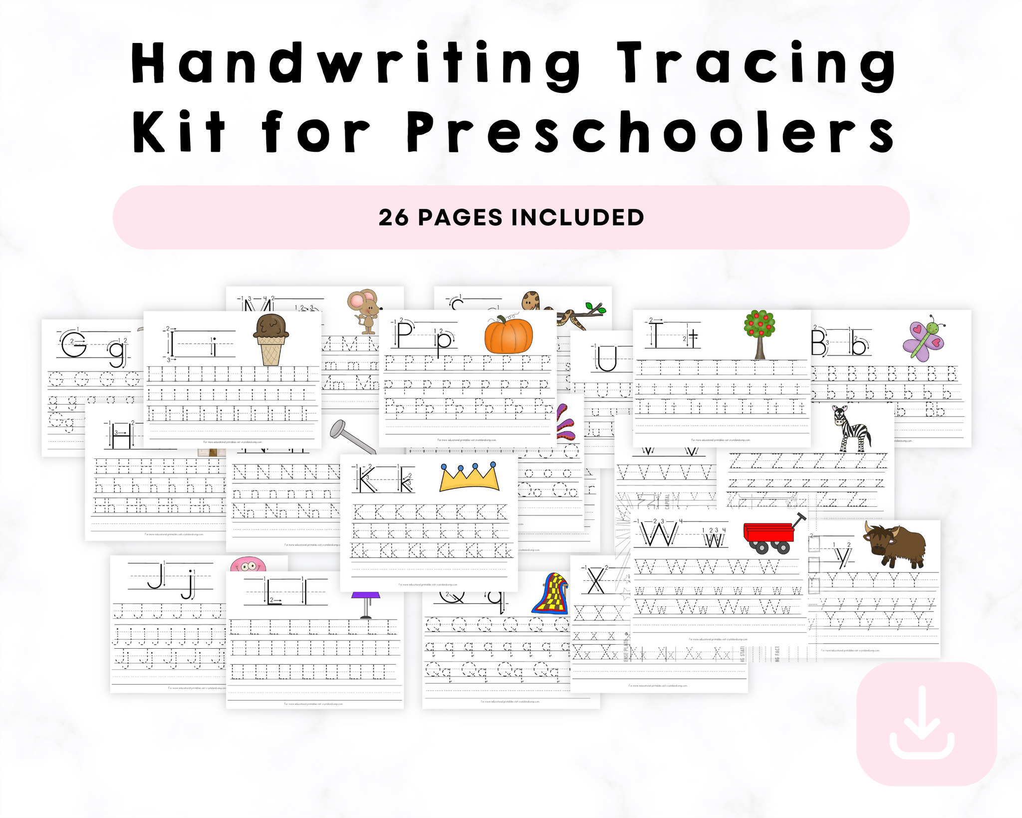 ABC Handwriting Tracing Kit for Preschoolers (Option 2) – CrystalandComp