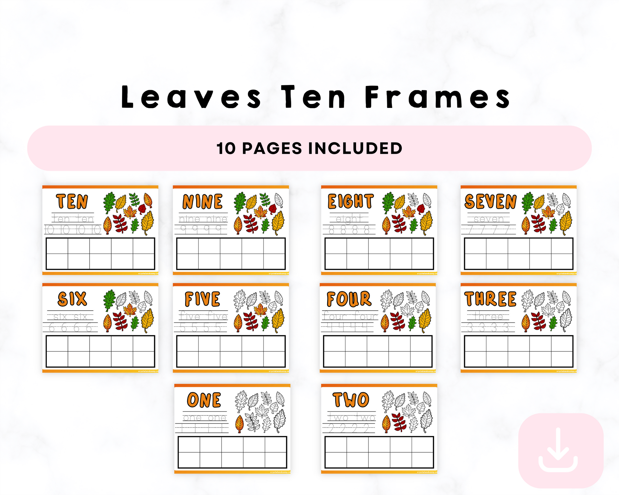 Leaves Ten Frames Printable – CrystalandComp
