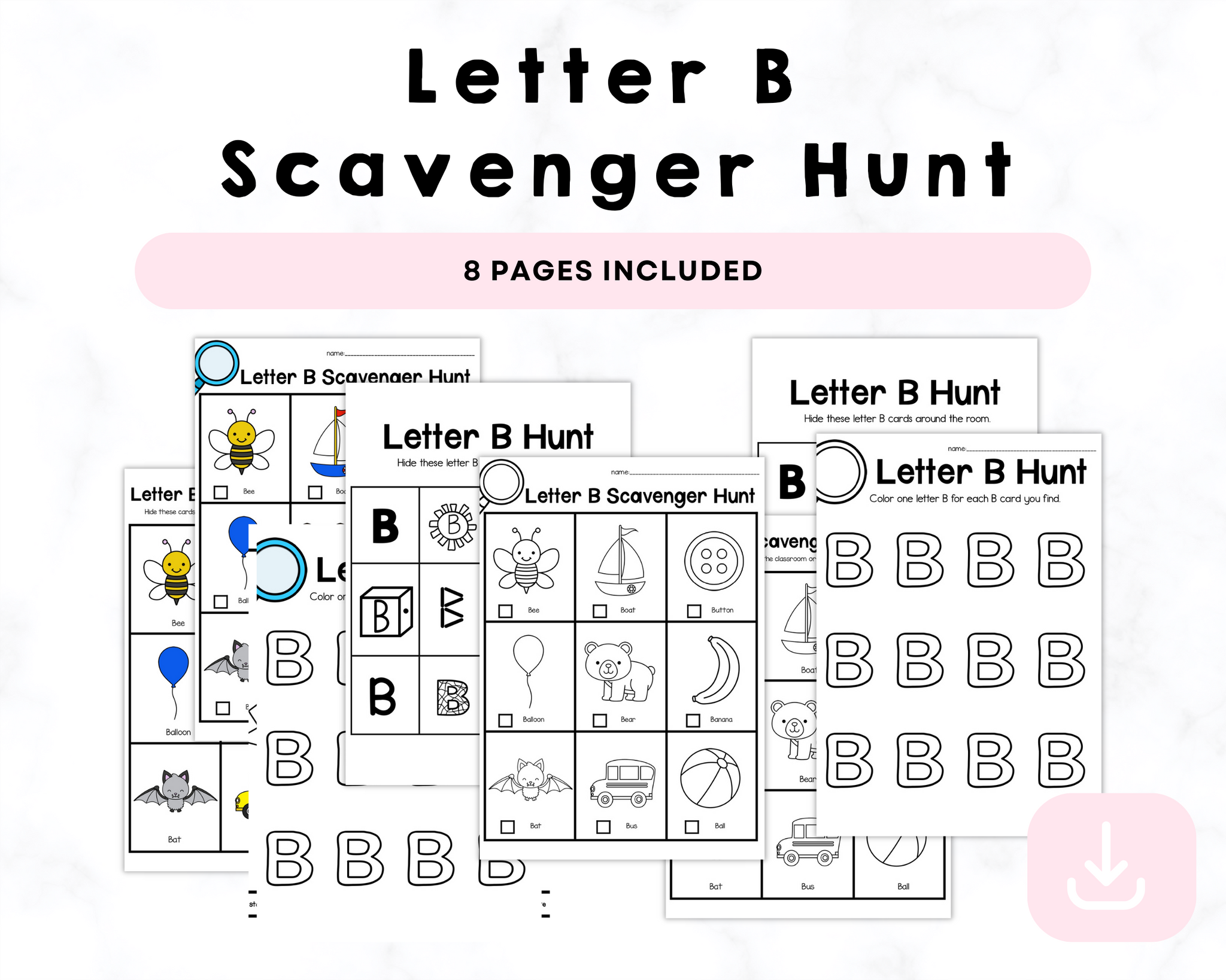 Letter B Scavenger Hunt Printable – CrystalandComp