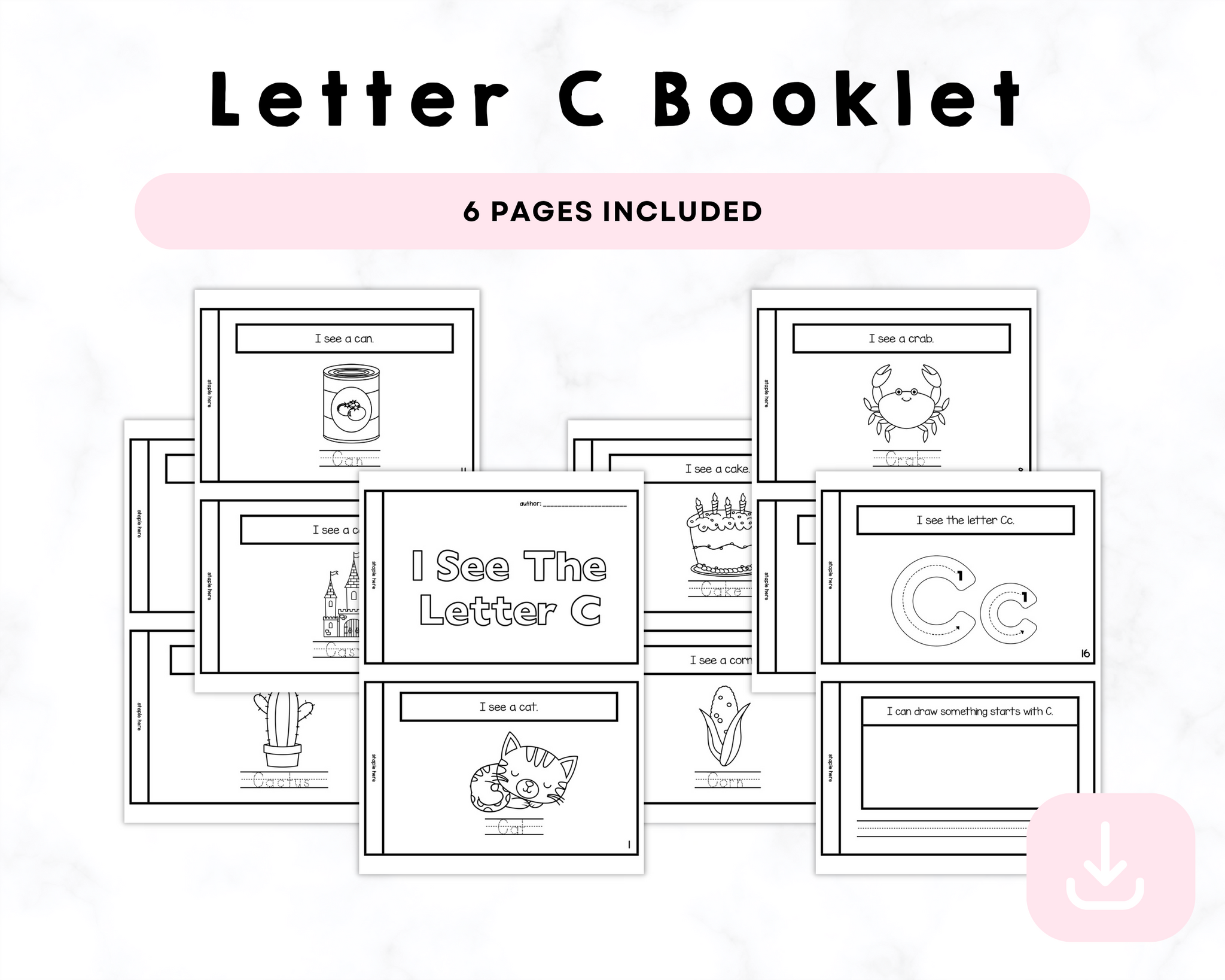 I See The Letter C Printable Book – CrystalandComp