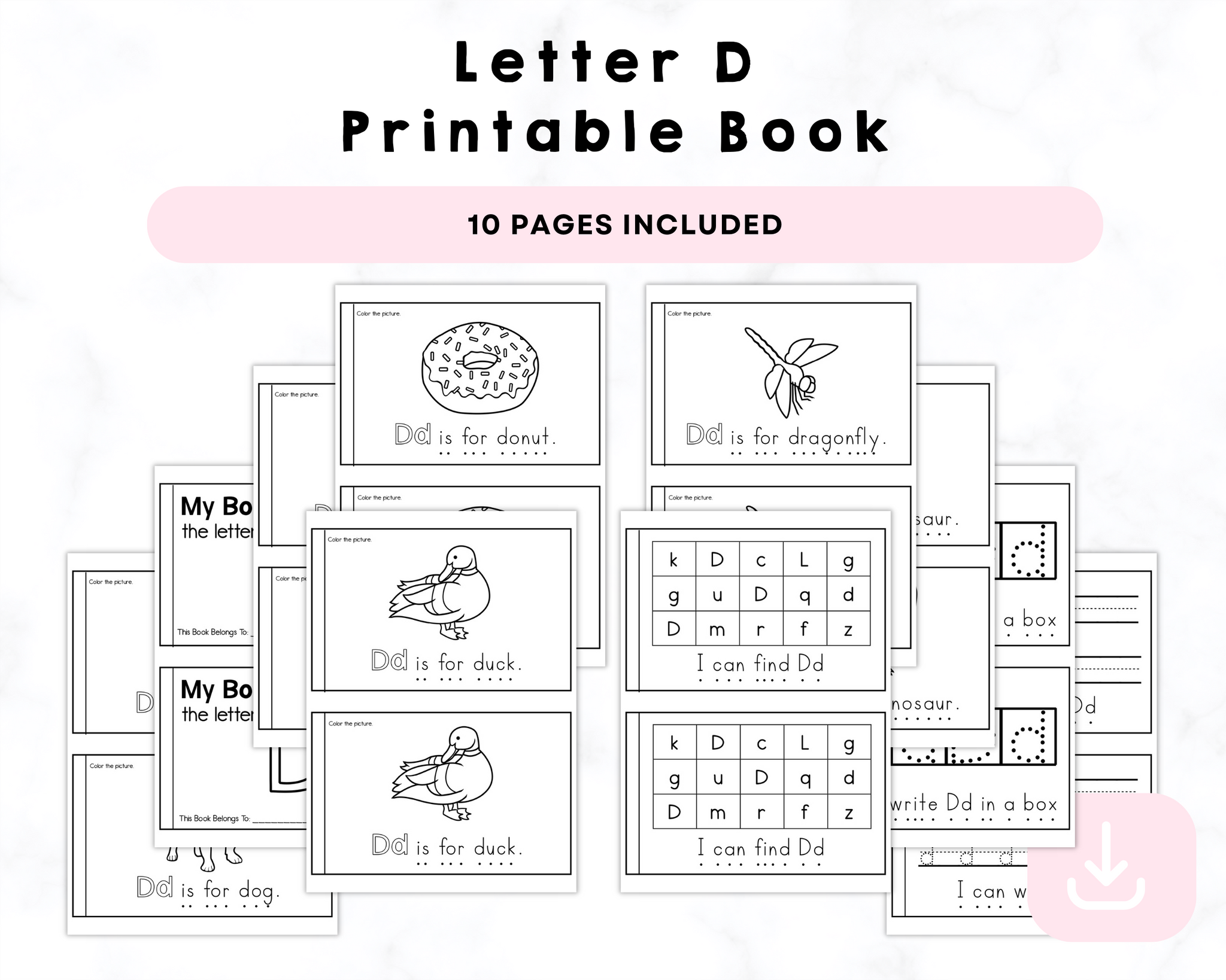 Letter D Printable Book – CrystalandComp