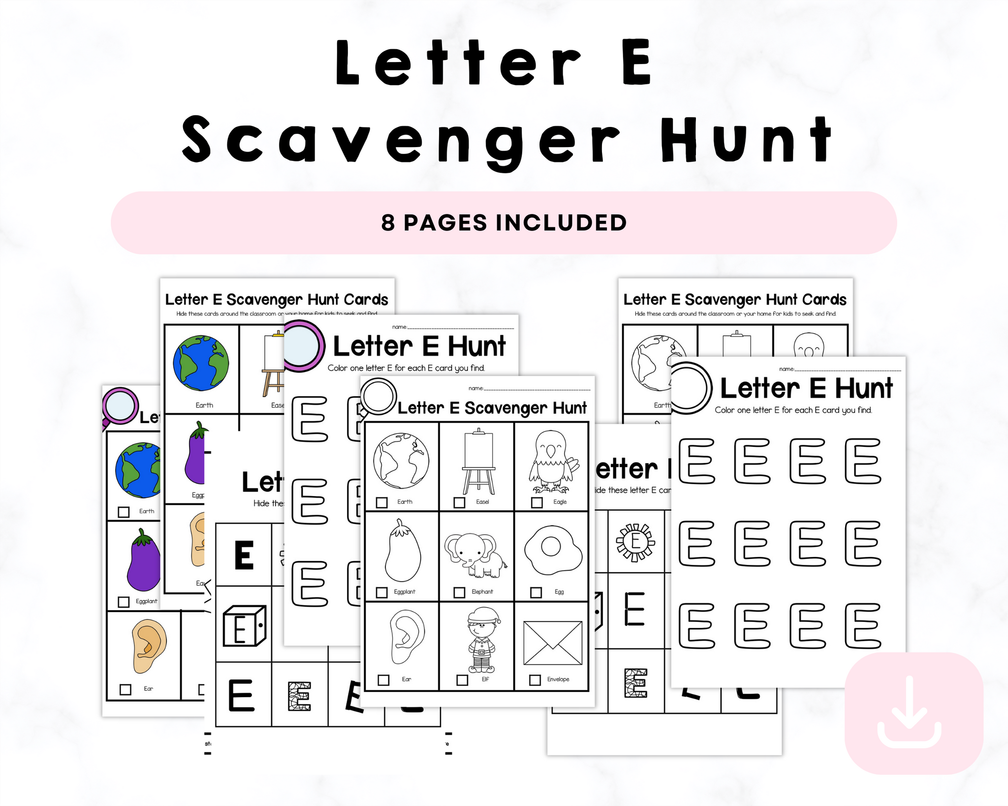 Letter E Scavenger Hunt Printables – CrystalandComp