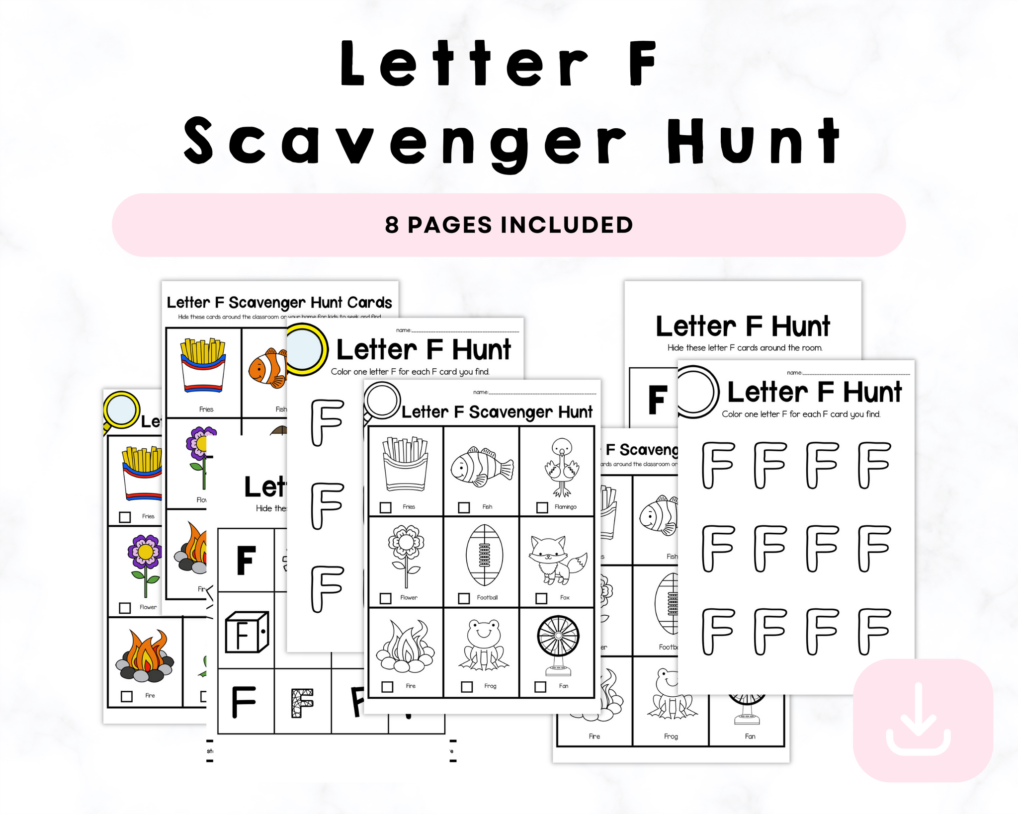 Letter F Scavenger Hunt Printable – CrystalandComp