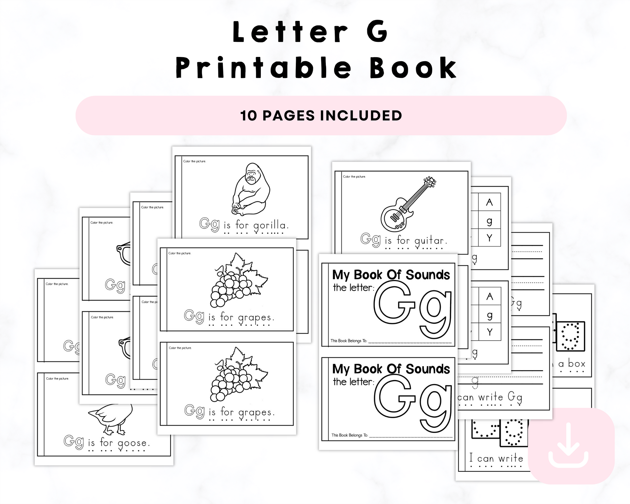 Letter G Printable Book – CrystalandComp